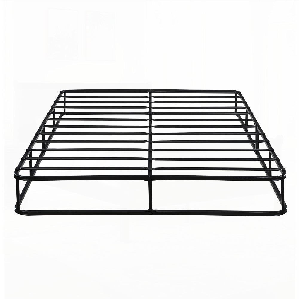Eastern King Metal Platform Bed Frame with Textured Fabric Cover and 8. ...