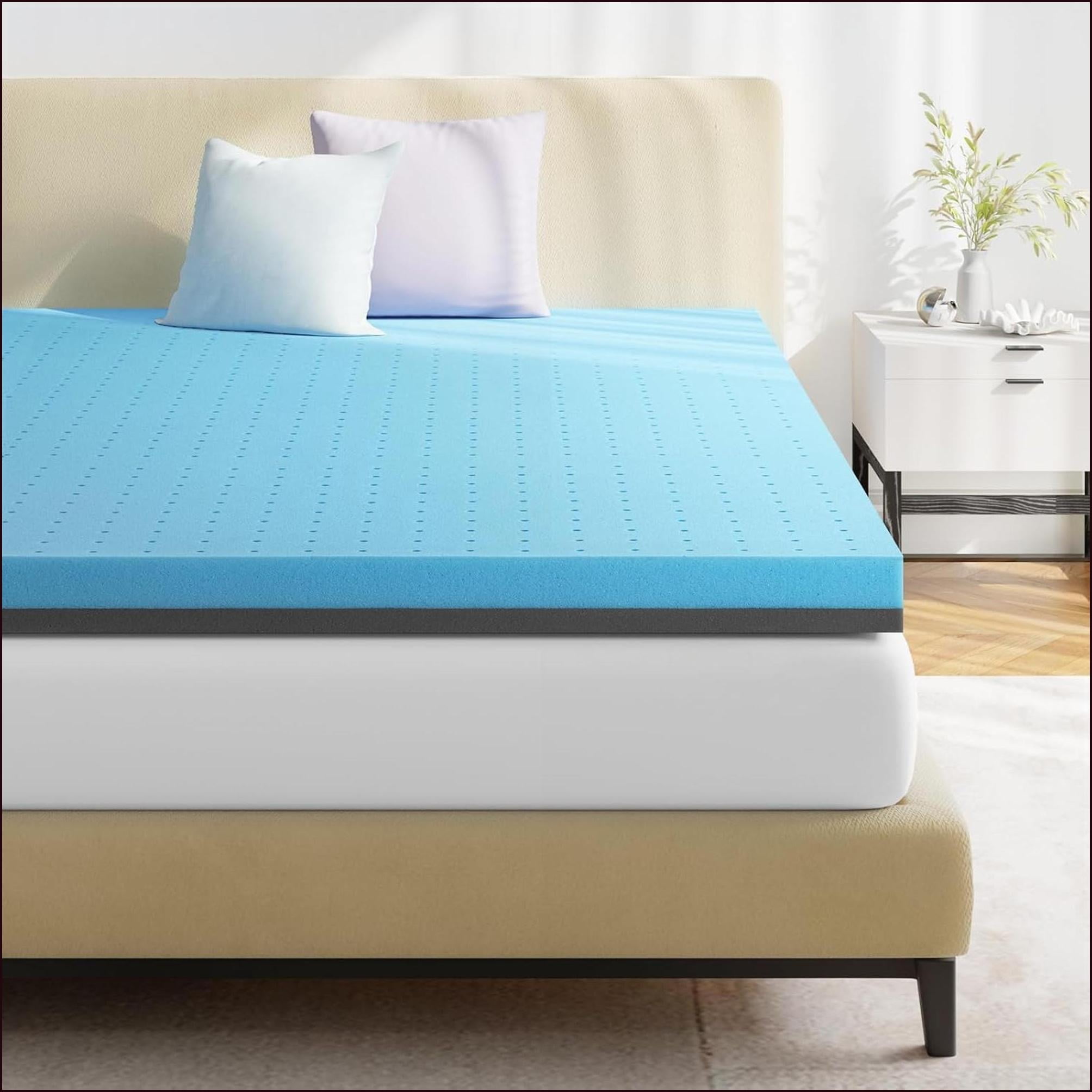 Mattress Topper, 2 Inch Gel Infused Memory Foam Cooling Pad for ...