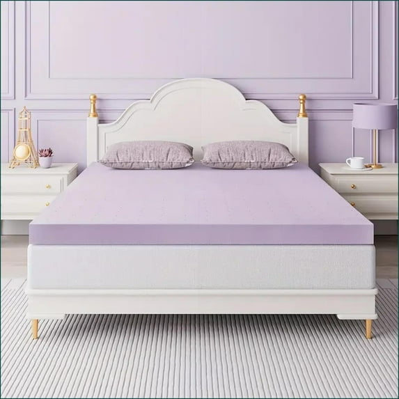 Mattress Topper, 2 Inch King Firm Gel-Infused Memory Foam with ...