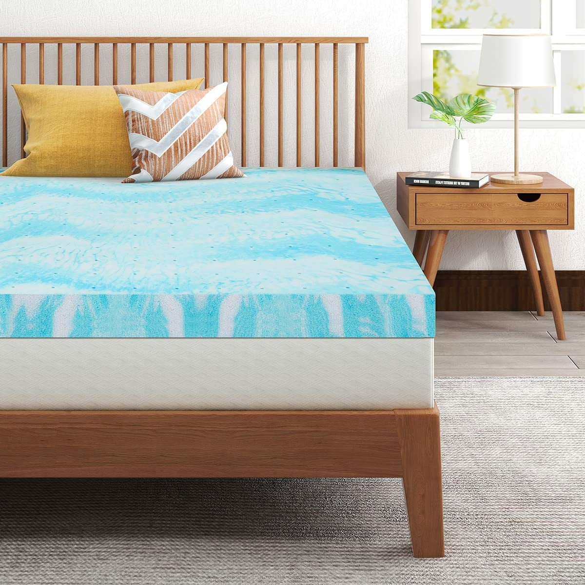 Mattress Topper, 4 Inch California King Size Gel Memory Foam Bed Topper ...