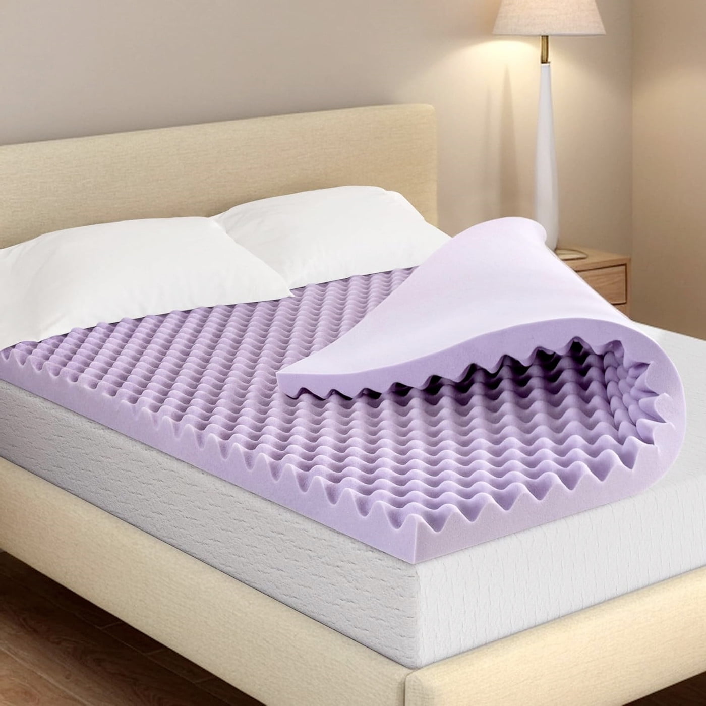 Mattress Topper,Cal King Size Egg Crate Memory Foam Mattress Topper ...