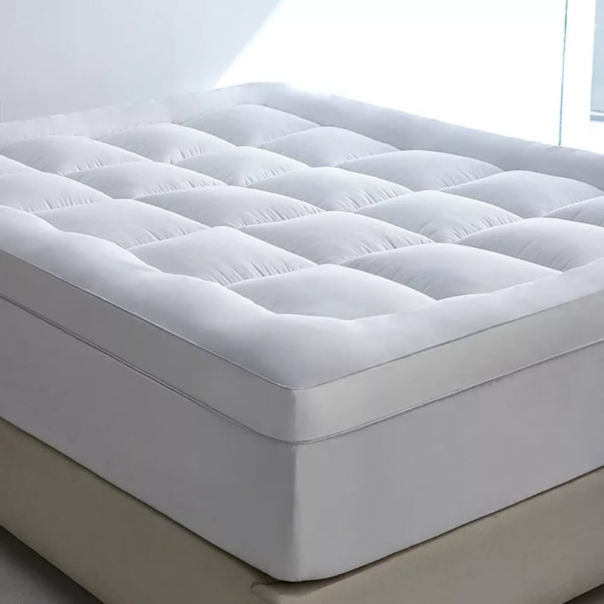 Mattress Topper Cover with Fitted Sheet Quilted Cooling Mattress Topper ...