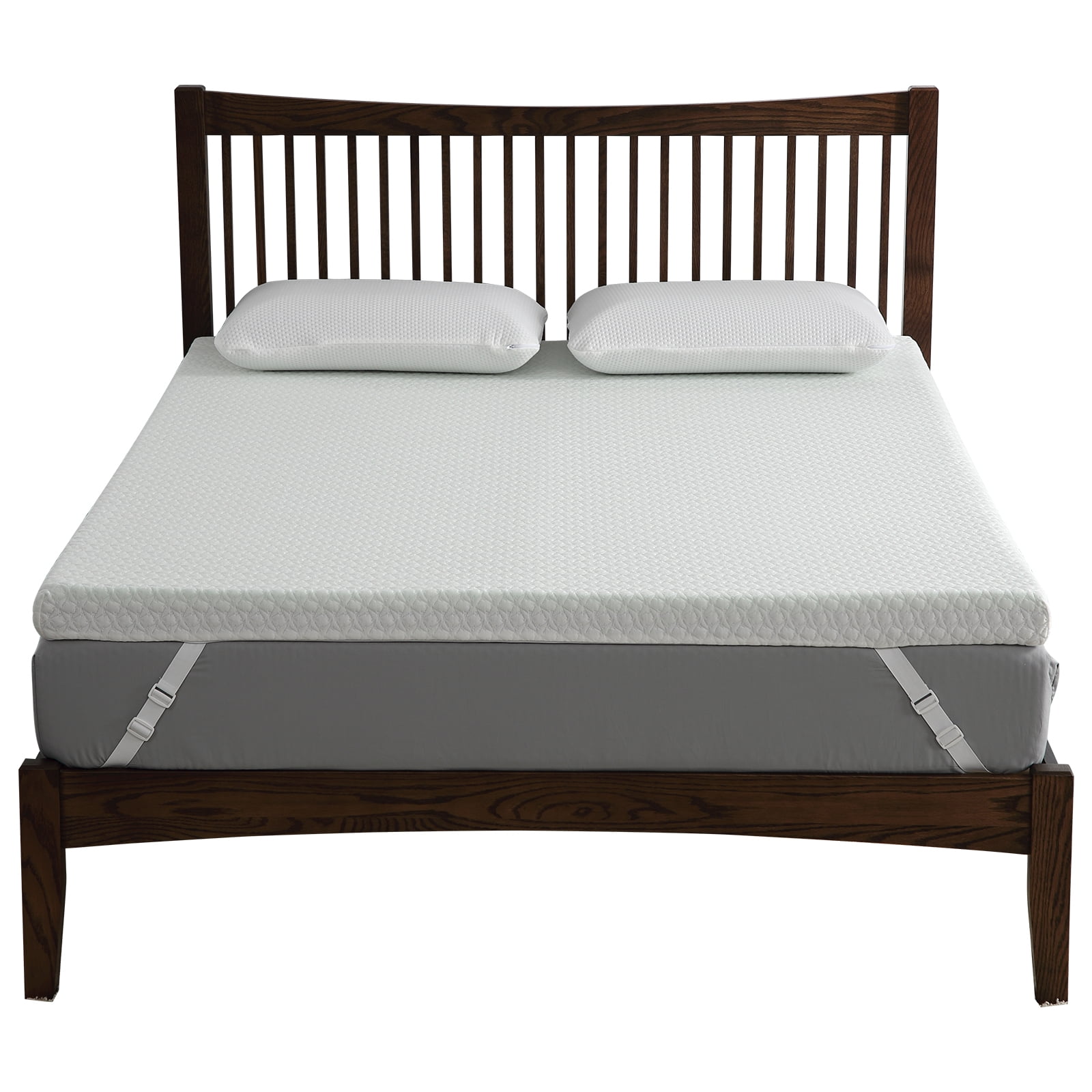 Mattress Topper, Dual Layer Memory Foam Mattress Topper with Bamboo ...