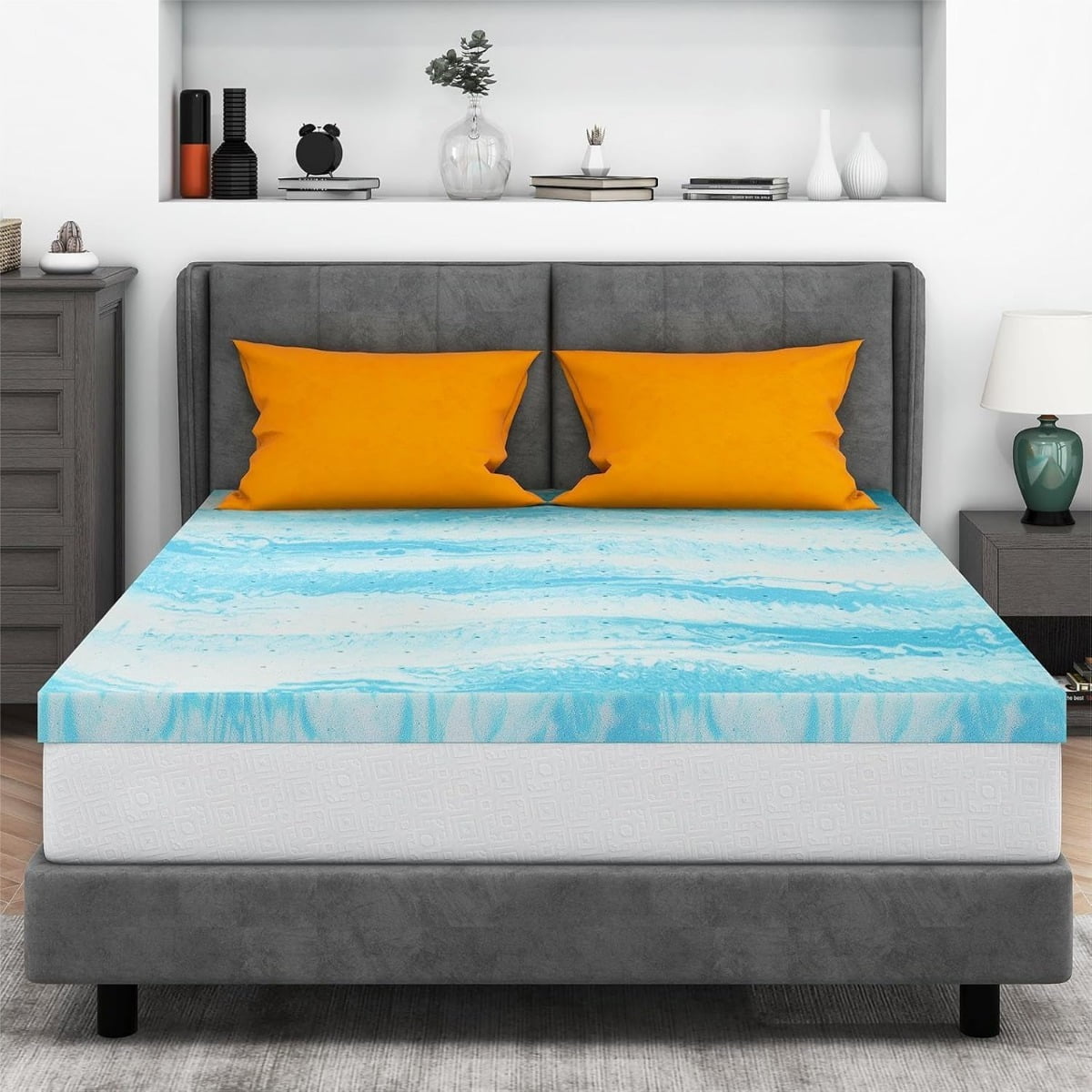 Mattress Topper Full, 2 Inch Gel Memory Foam Bed Topper for Full Size ...