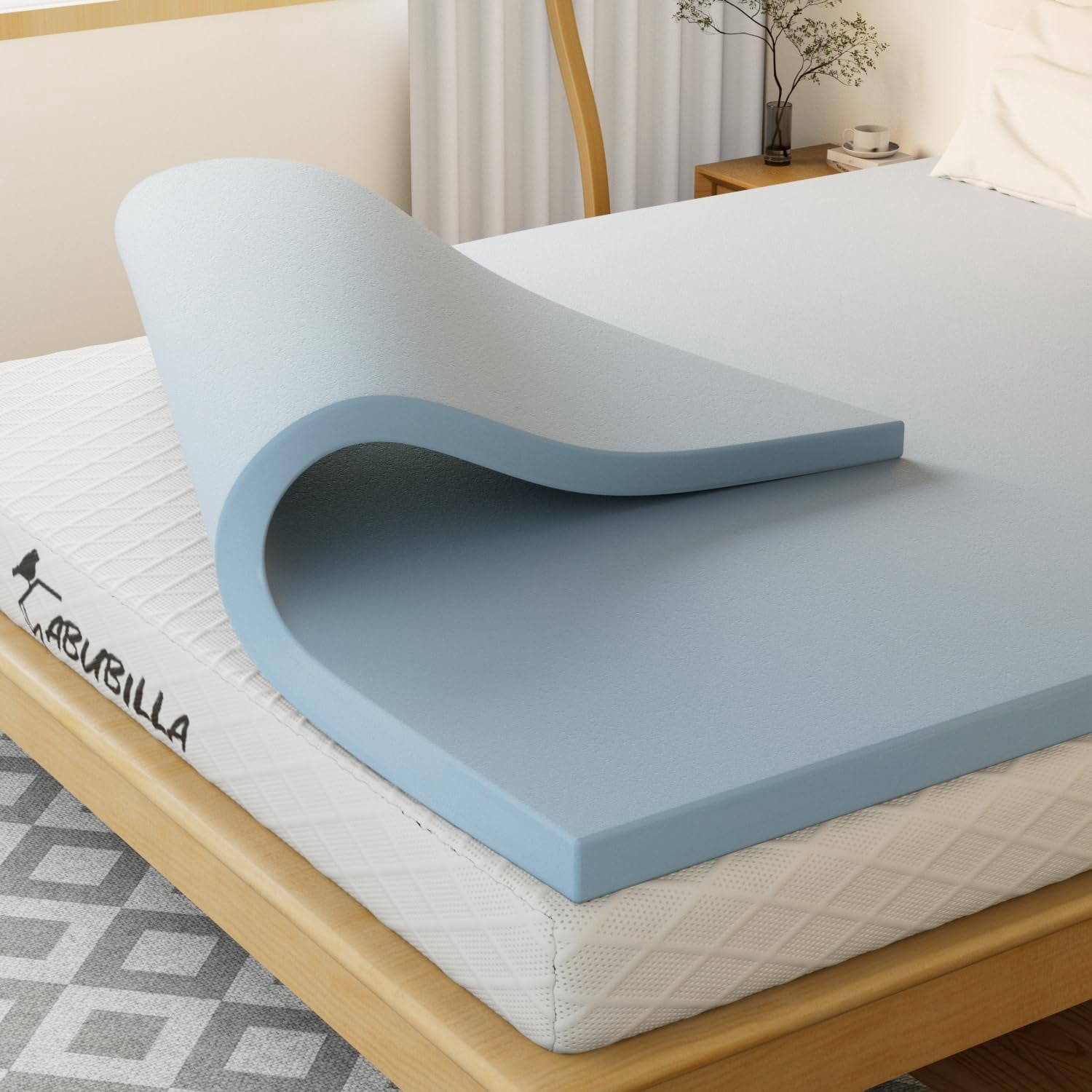 Mattress Topper Queen,3 Inch Queen Size Memory Foam Mattress Topper ...