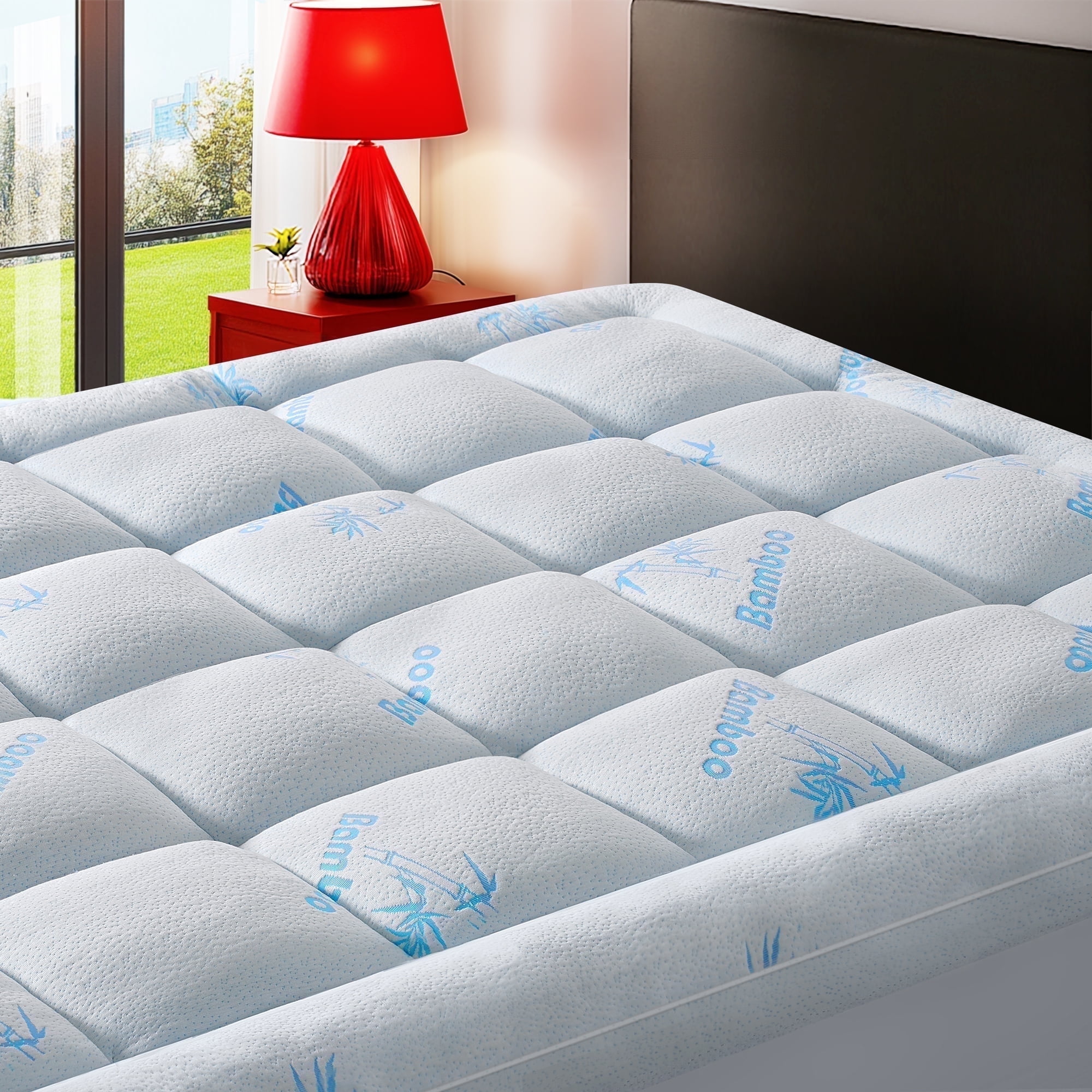 Mattress Topper Queen Size, Bamboo Extra Thick Mattress Pad 8-21" Deep ...