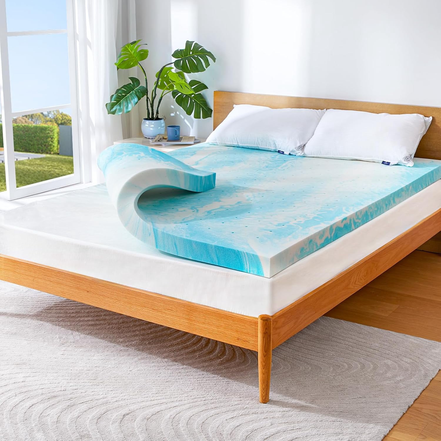 Mattress Topper Twin, 3-inch Gel Memory Foam, Bed Topper for Twin Size ...