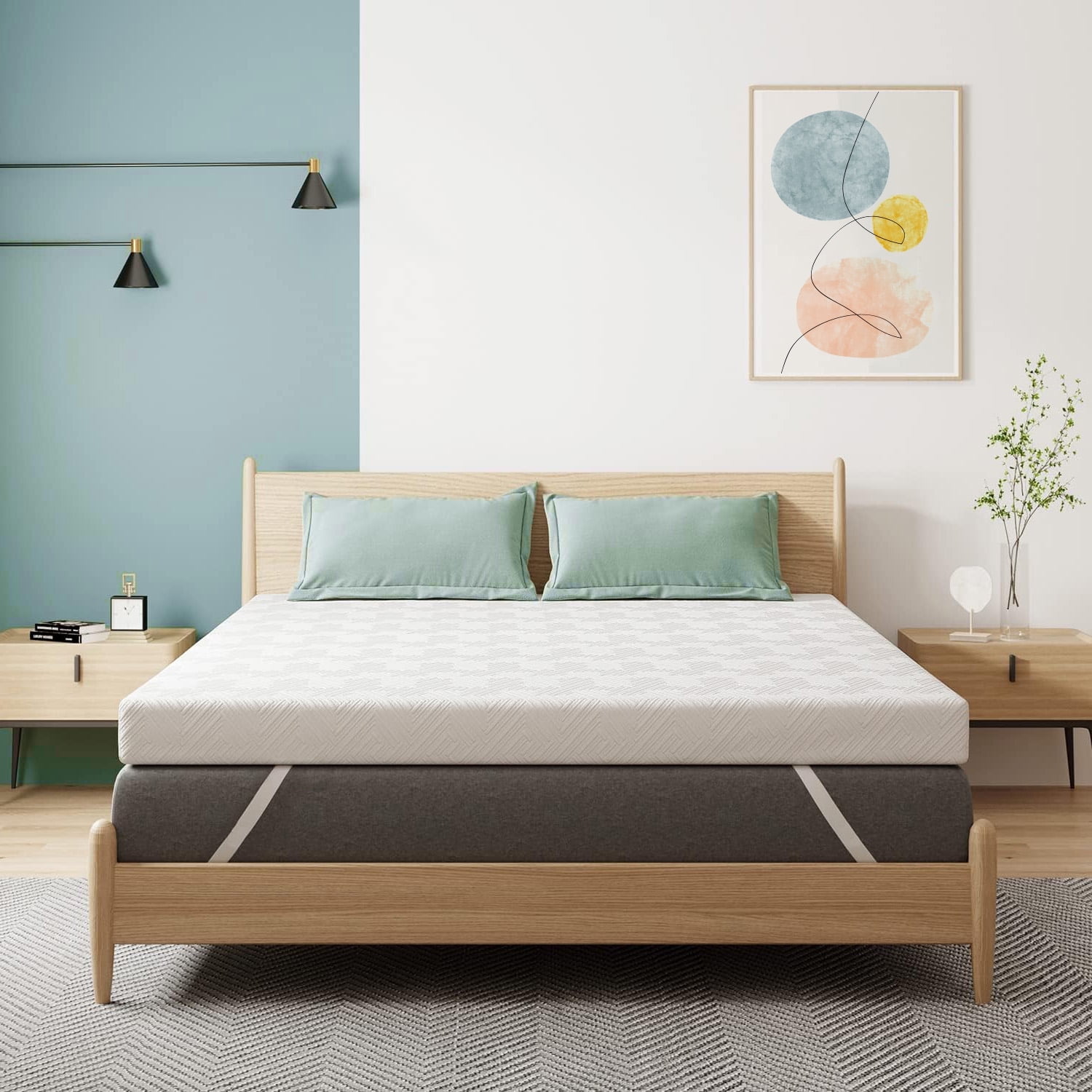 Twin Size Gel Memory Foam Mattress Topper, 3 Inch, Pressure Relief for ...