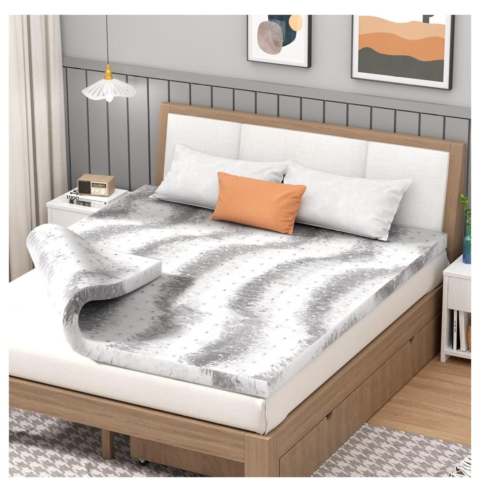 Mattress Topper Twin XL Memory Foam, 2 Inch Mattresses Pad Extra Long ...