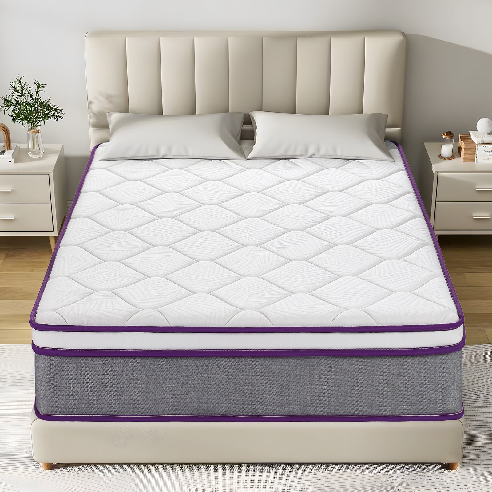 Mattress Twin, 10 Inch Medium Firm Twin Size Mattress in a Box, Hybrid ...