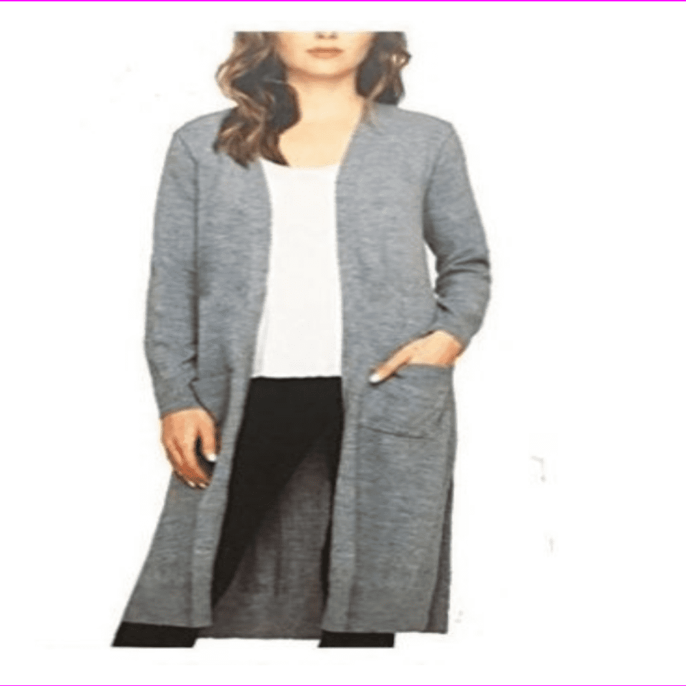 Matty M Women's Duster Open Front Knit Cardigan Sweater (Grey, X-Large ...
