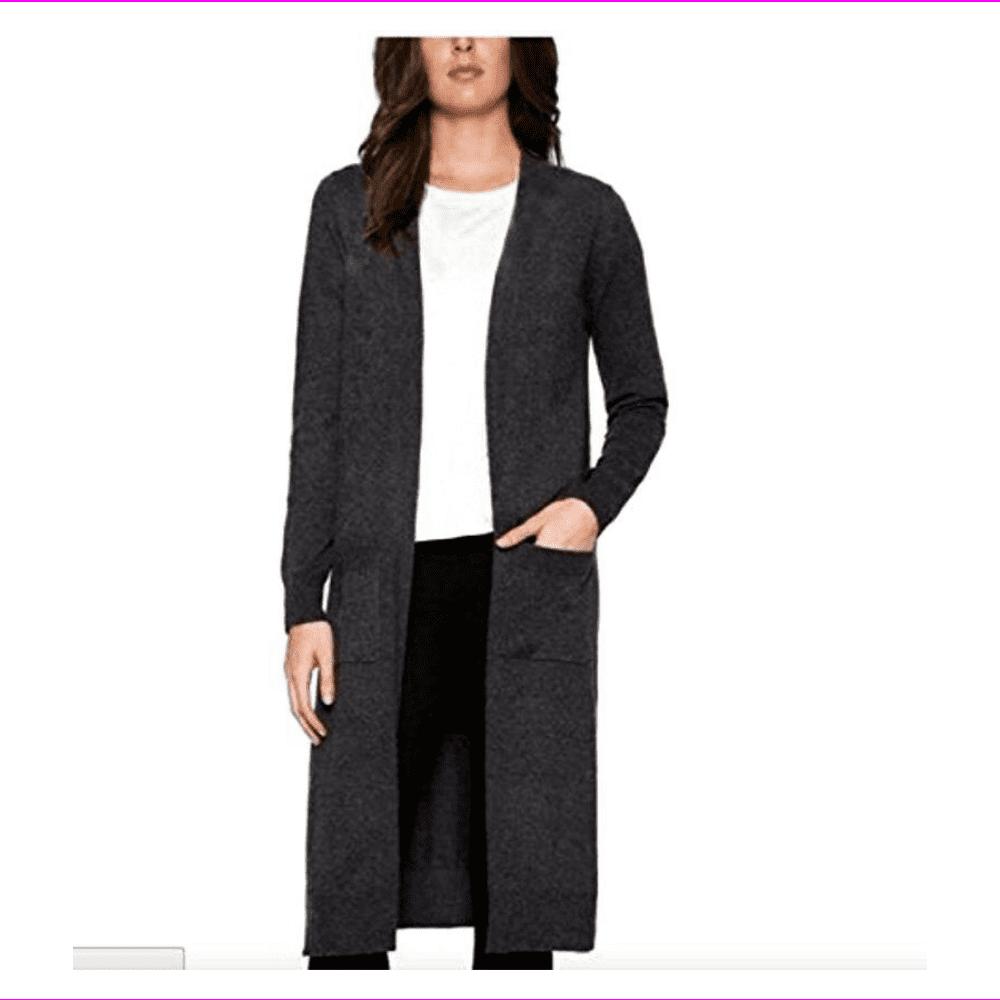 Matty M Charcoal Duster Open Front Knit Long Cardigan Sweater XXL ...