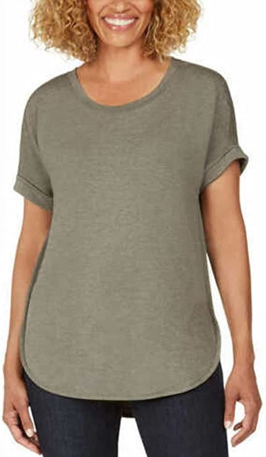 Matty M Ladies' French Terry Top (XS, Heather Olive) - Walmart Business ...