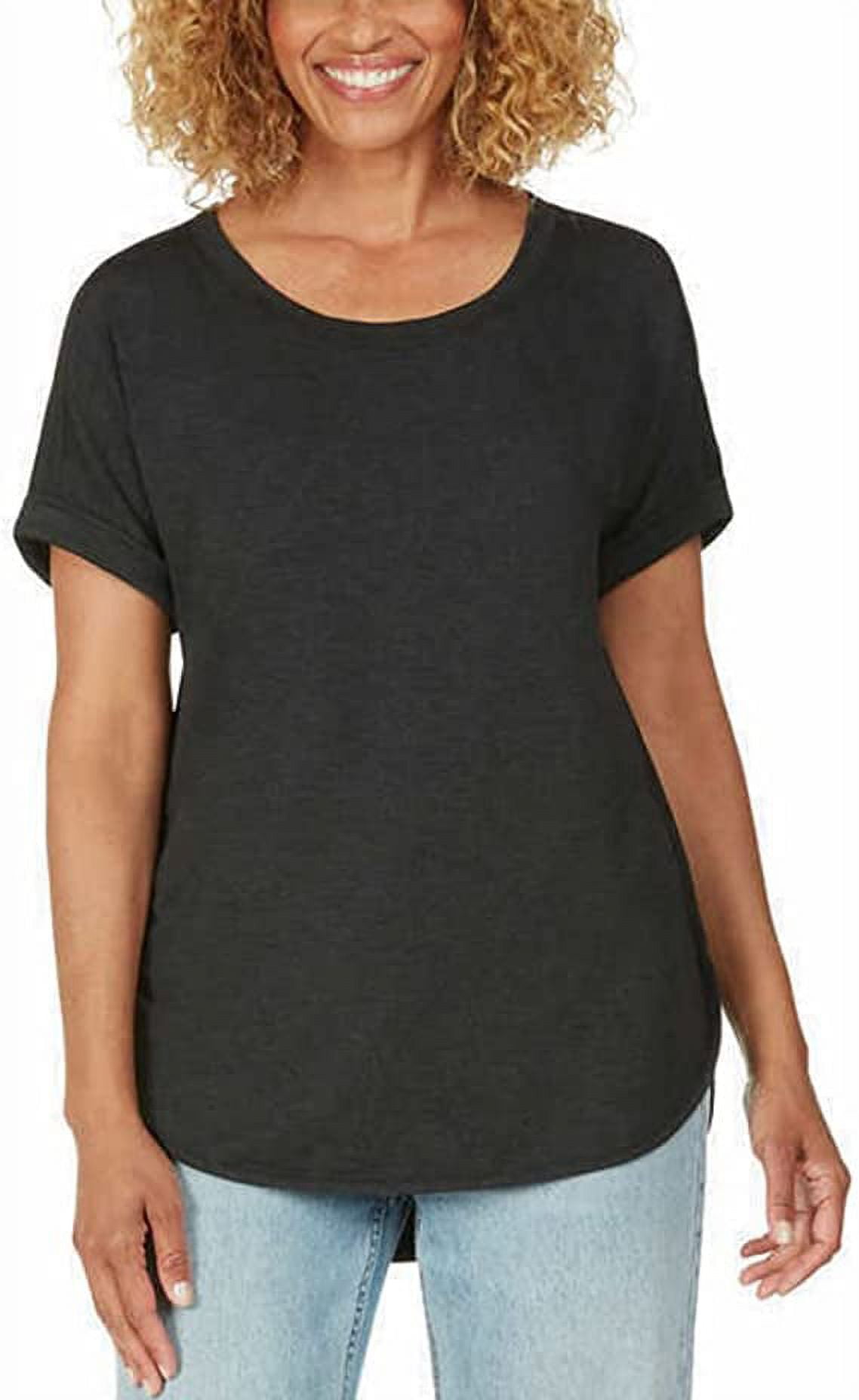 Matty M Women's French Terry Top (Charcoal, Large) - Walmart.com