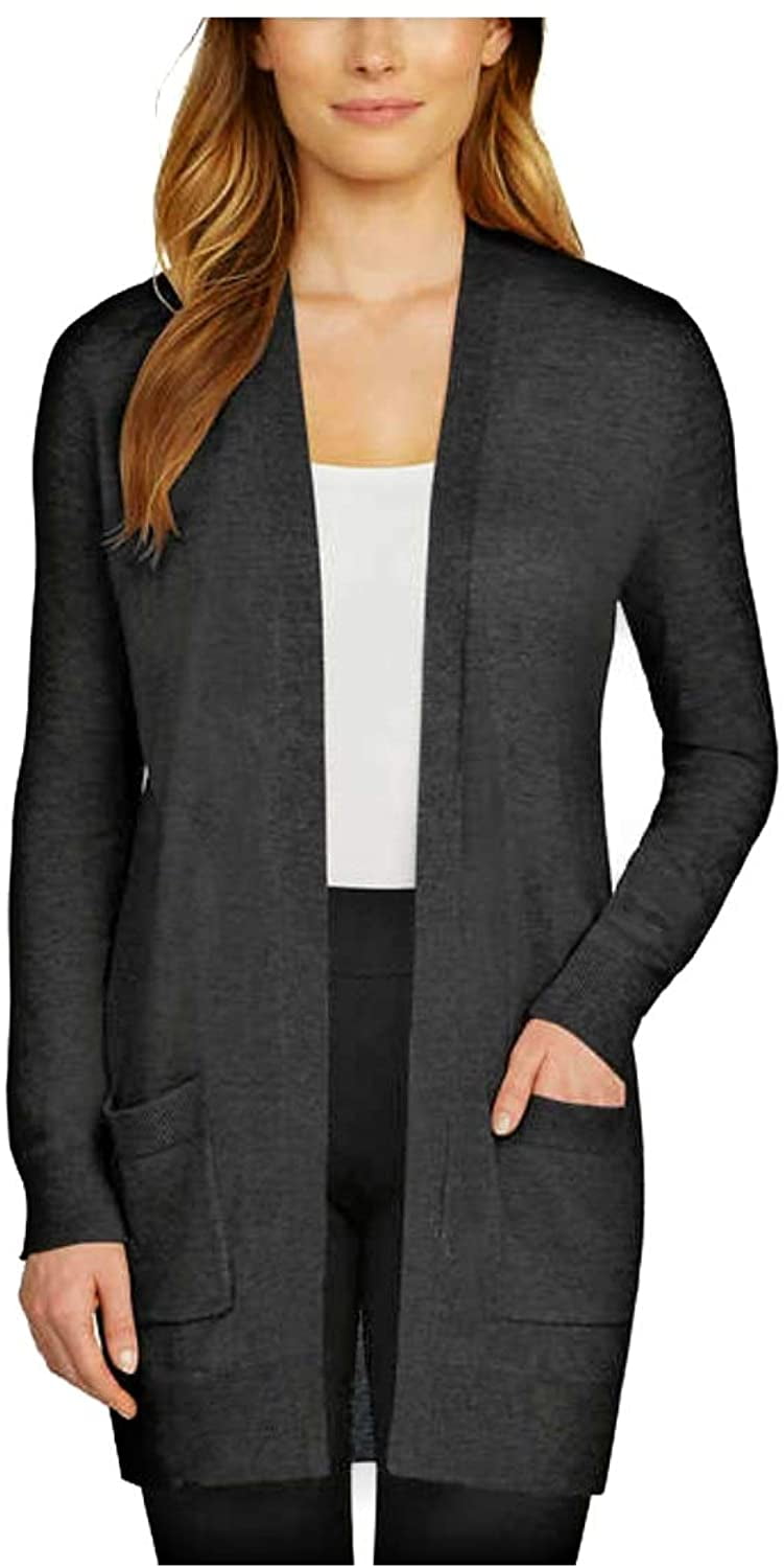 Matty M Womens Lightweight Ribbed Accents Cardigan Sweater - Walmart.com