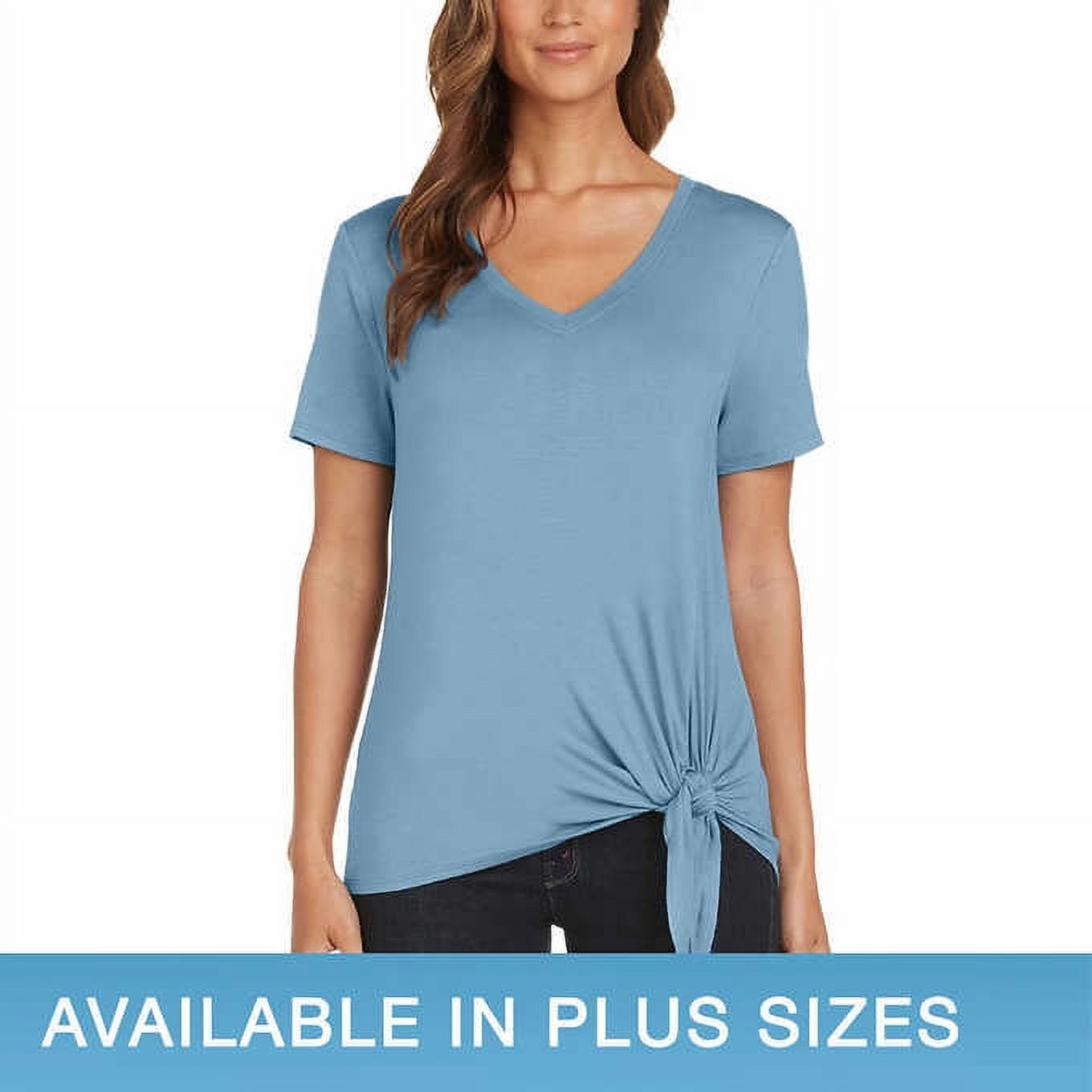 Matty M Womens Side Tie Tee - Walmart.com