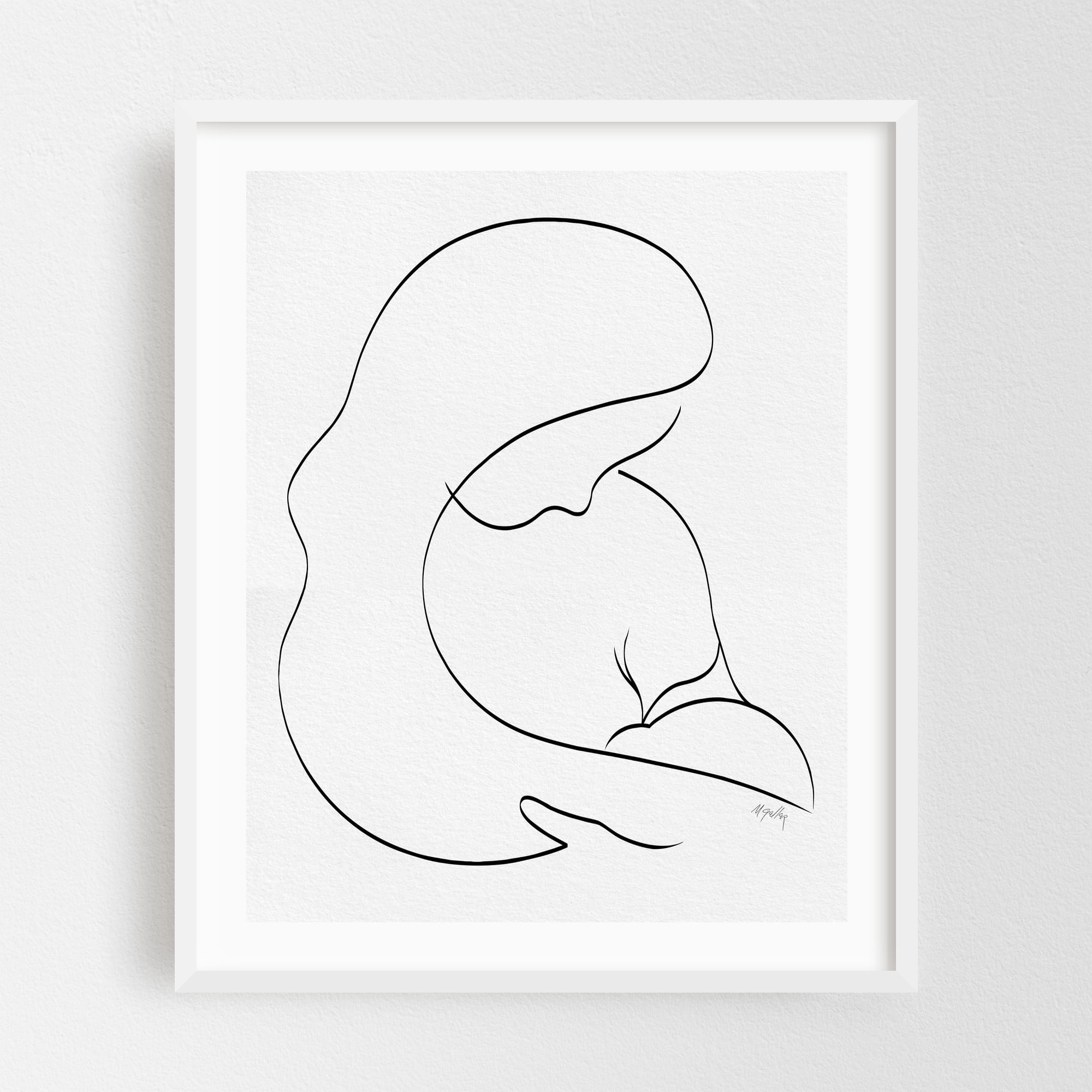 Maturna - Digital Art Line Art Minimalist Abstract Black and White ...