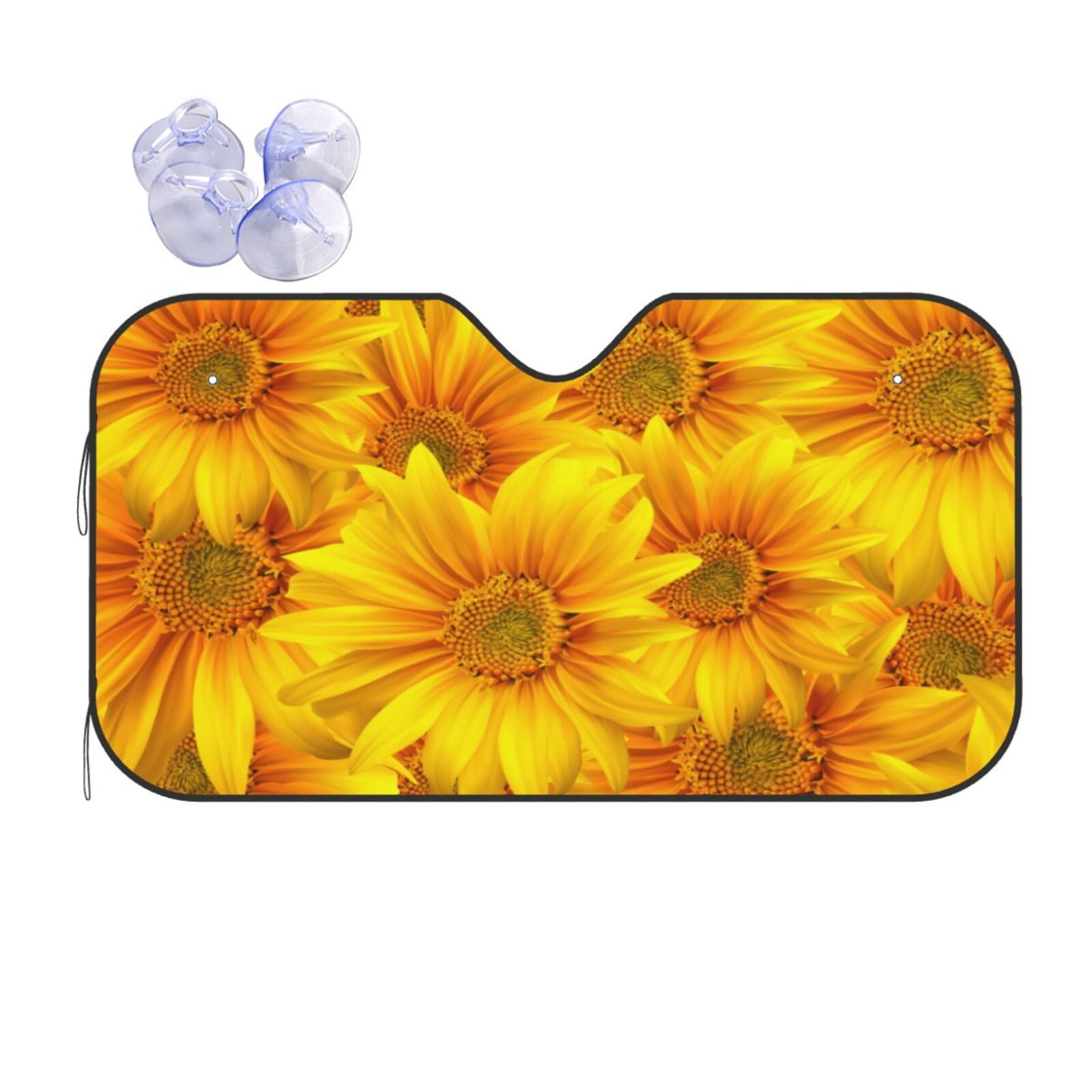 Matuu 3D Sunflowers Print Foldable Front Window Car Windshield Sun ...