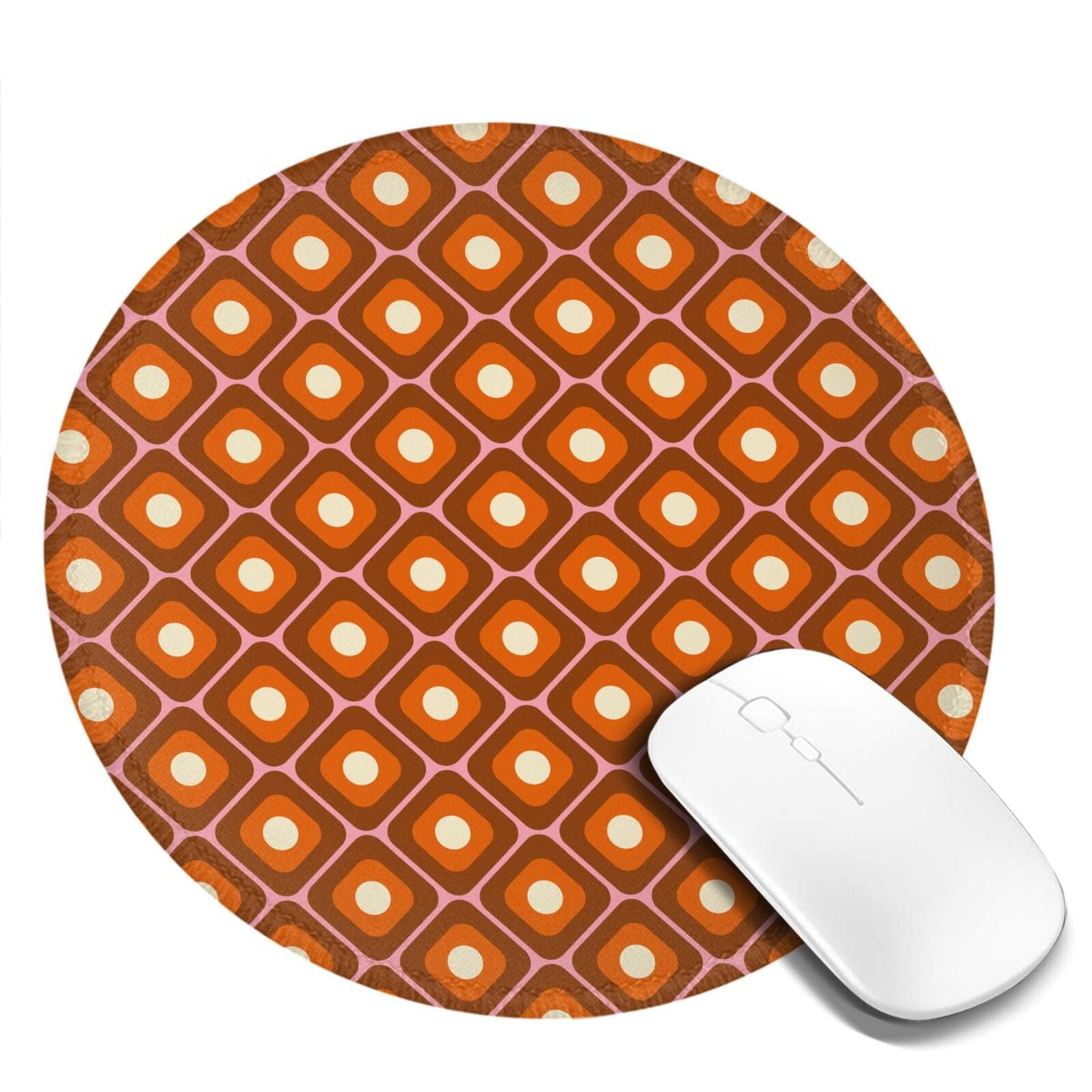 Matuu 60s and 70s Aesthetic Printed Round Mouse Pad, Non-Slip Ergonomic ...