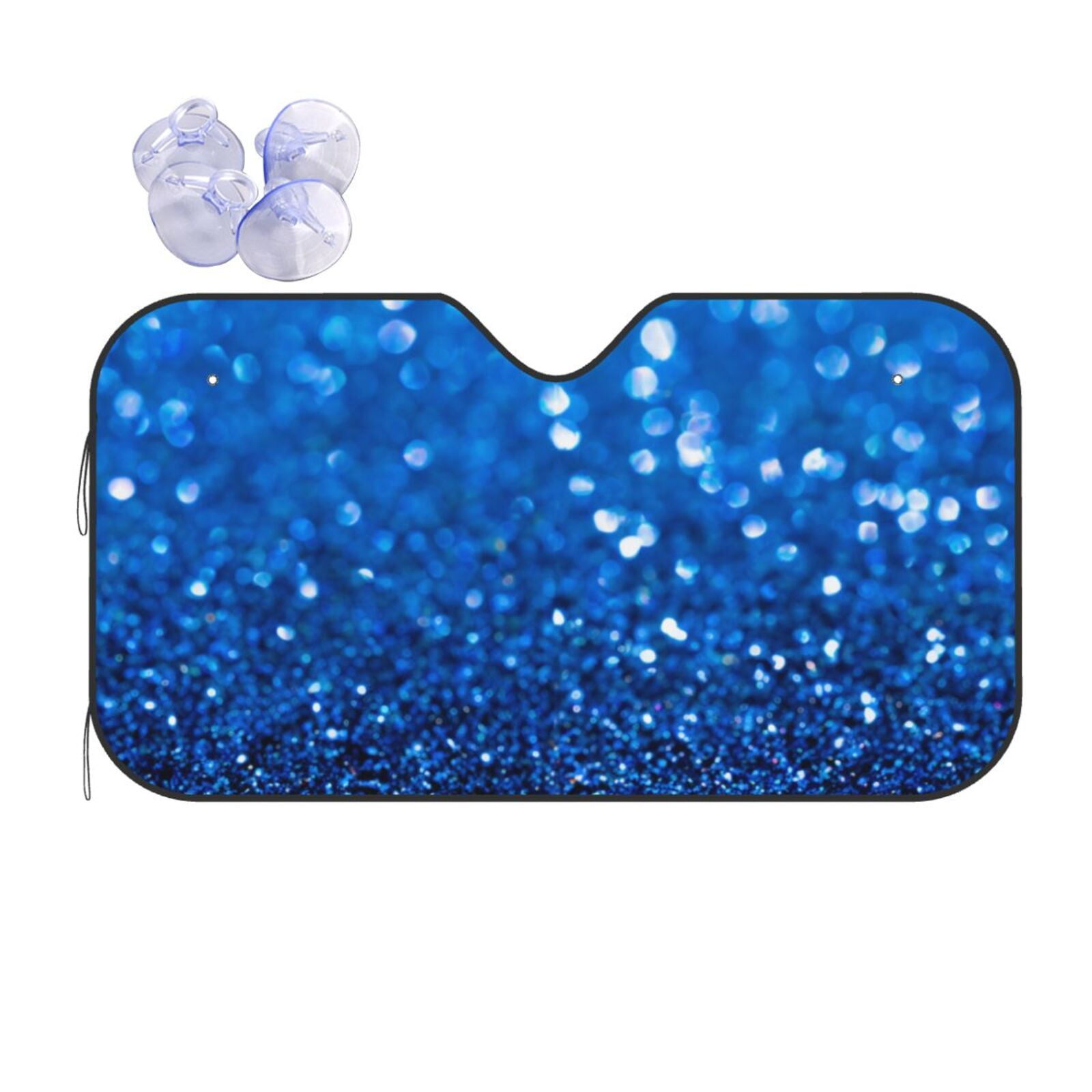 Matuu A Blue Glitter Print Foldable Front Window Car Windshield Sun ...