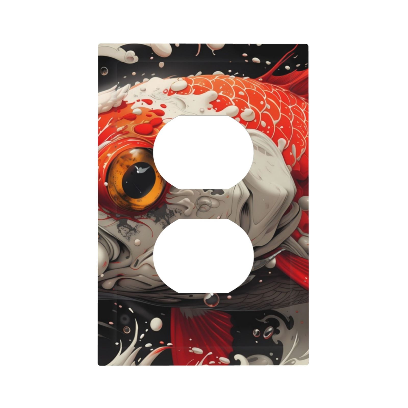 Matuu Abstract Red Koi Fish Art for Modern Decorative Wall Plate Switch ...