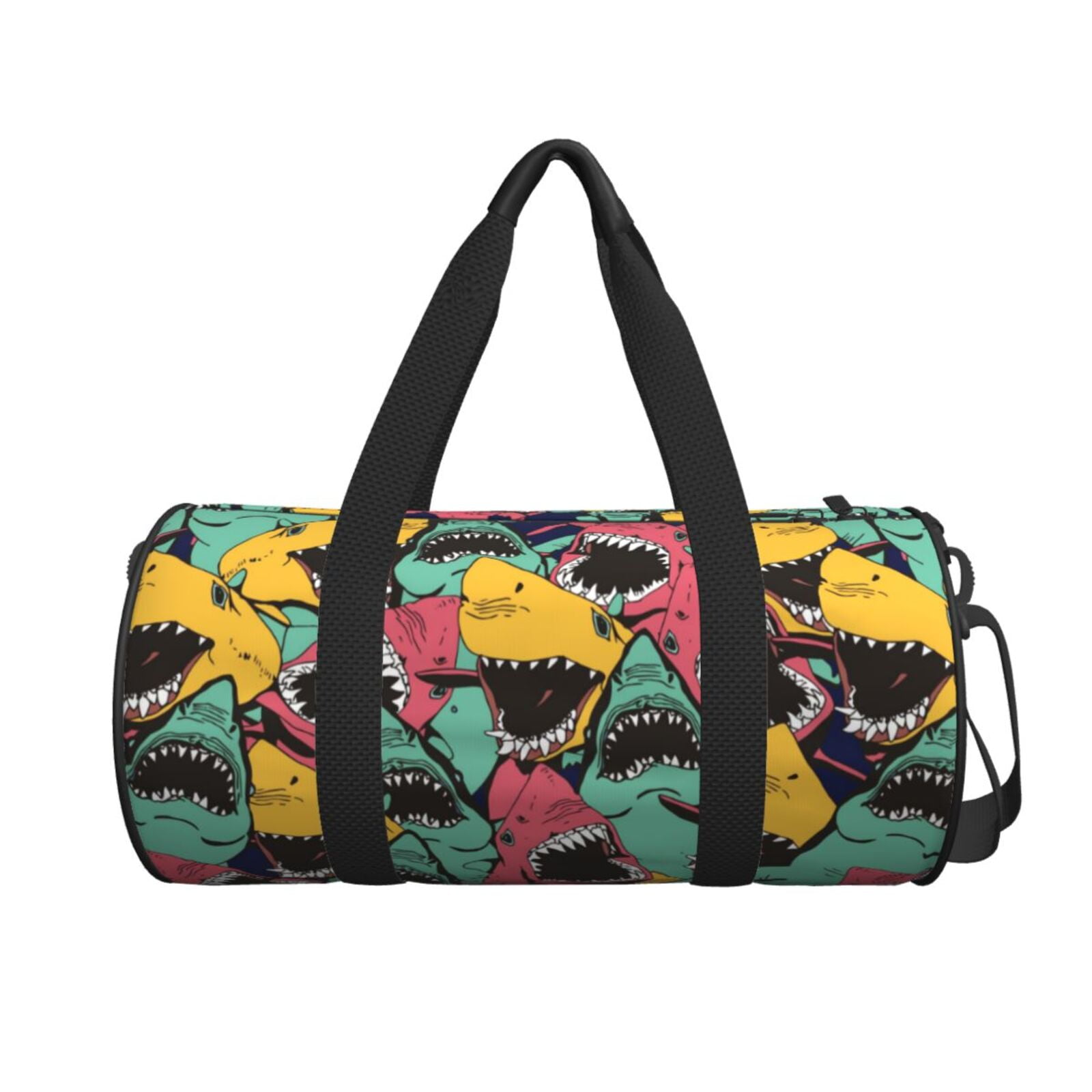 Matuu Angry Shark Pattern Printed Travel Duffle Bag, Waterproof ...