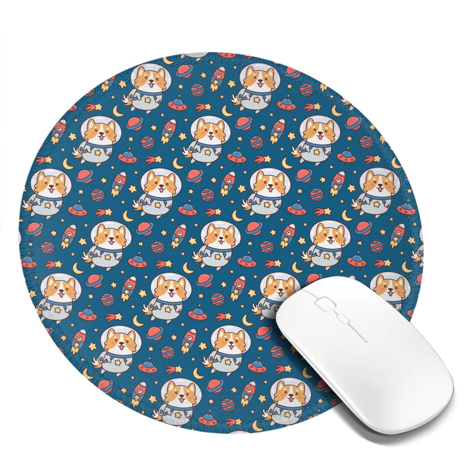 Matuu Astronaut Corgi Dog Printed Round Mouse Pad, Non-Slip Ergonomic ...