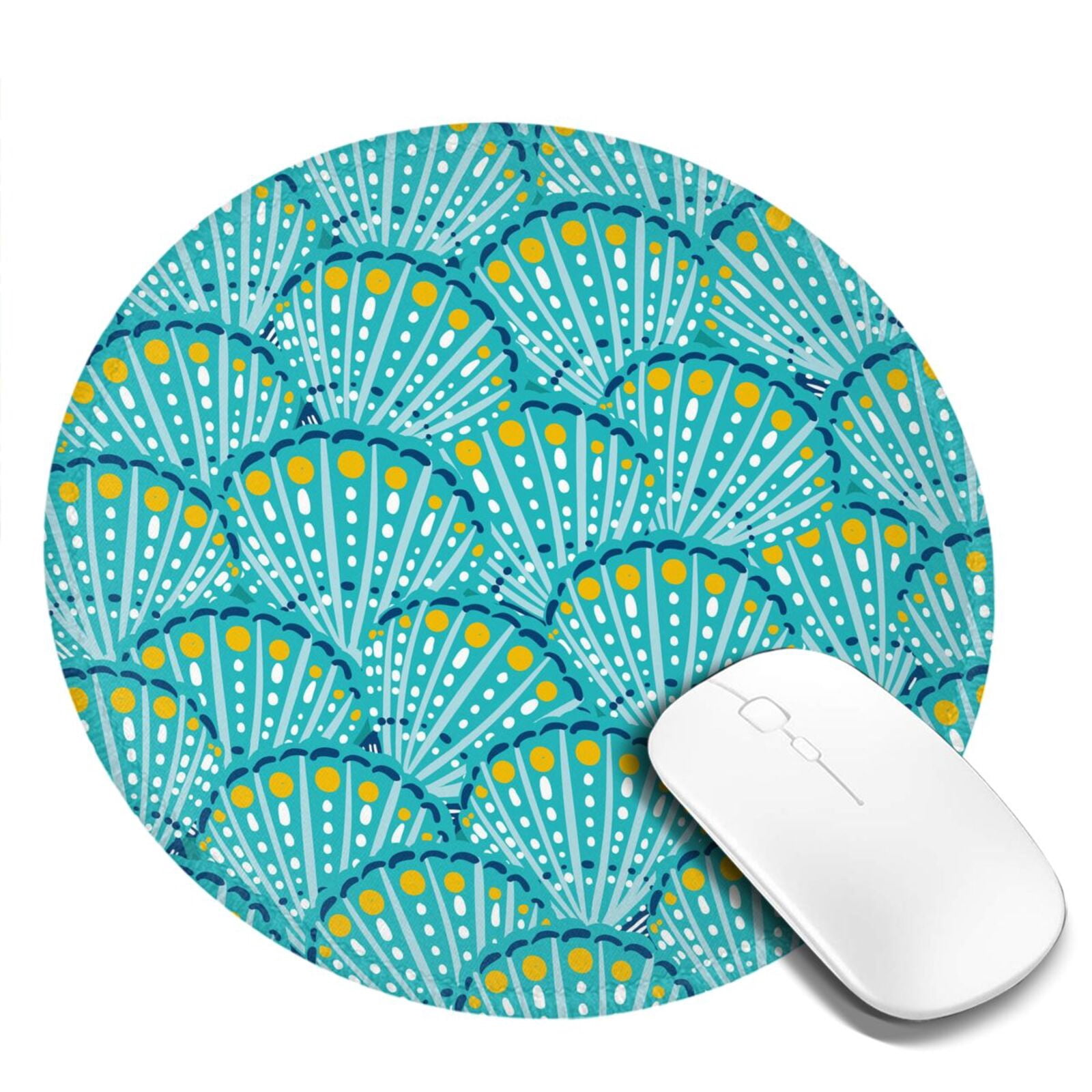 Matuu Beautiful Seashells Printed Round Mouse Pad, Non-Slip Ergonomic ...