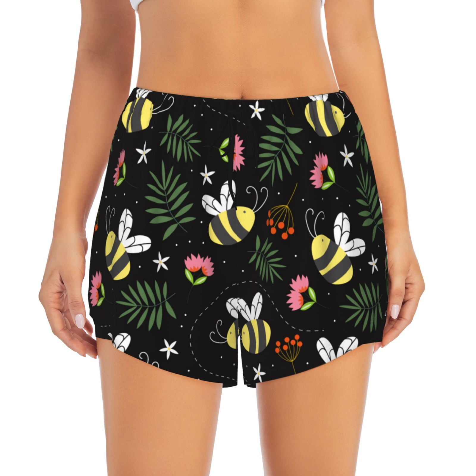 Matuu Bees for Women's Athletic Shorts Gym Workout Shorts Casual Comfy ...