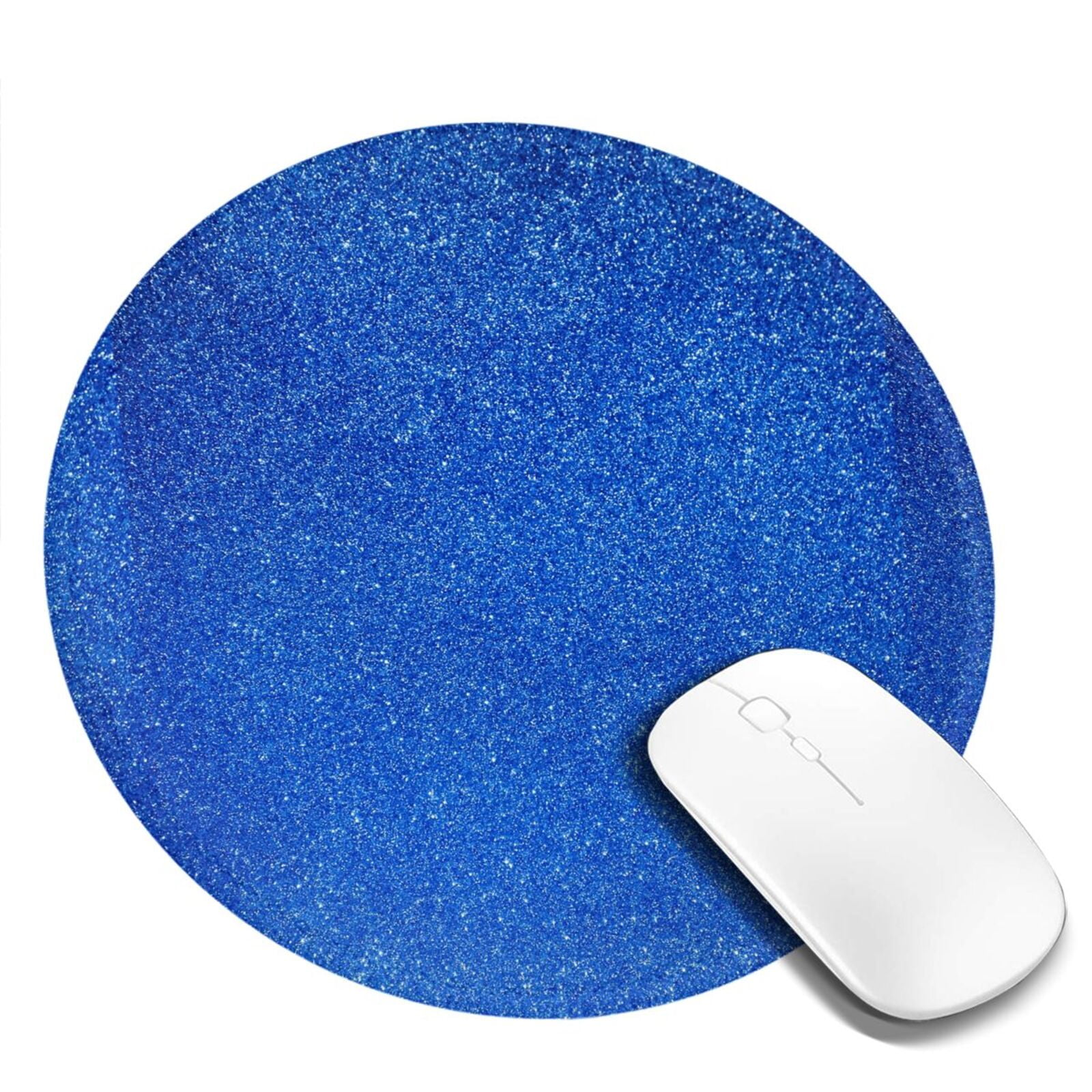 Matuu Blue Glitter Printed Round Mouse Pad, Non-Slip Ergonomic Mouse ...