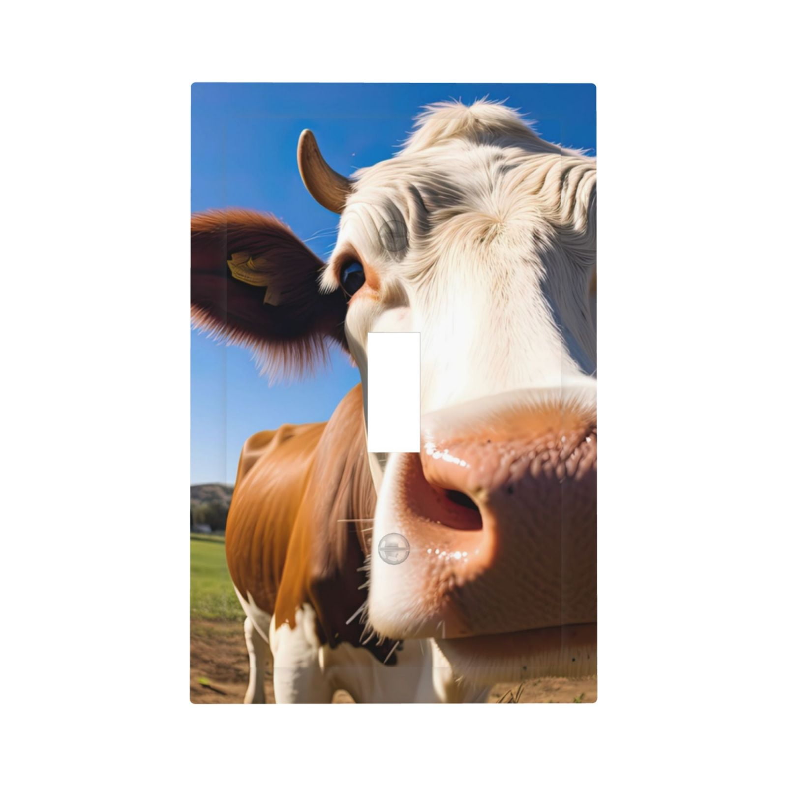 Matuu Blue Sky Meadow Cute Cow for Modern Decorative Wall Plate Switch ...