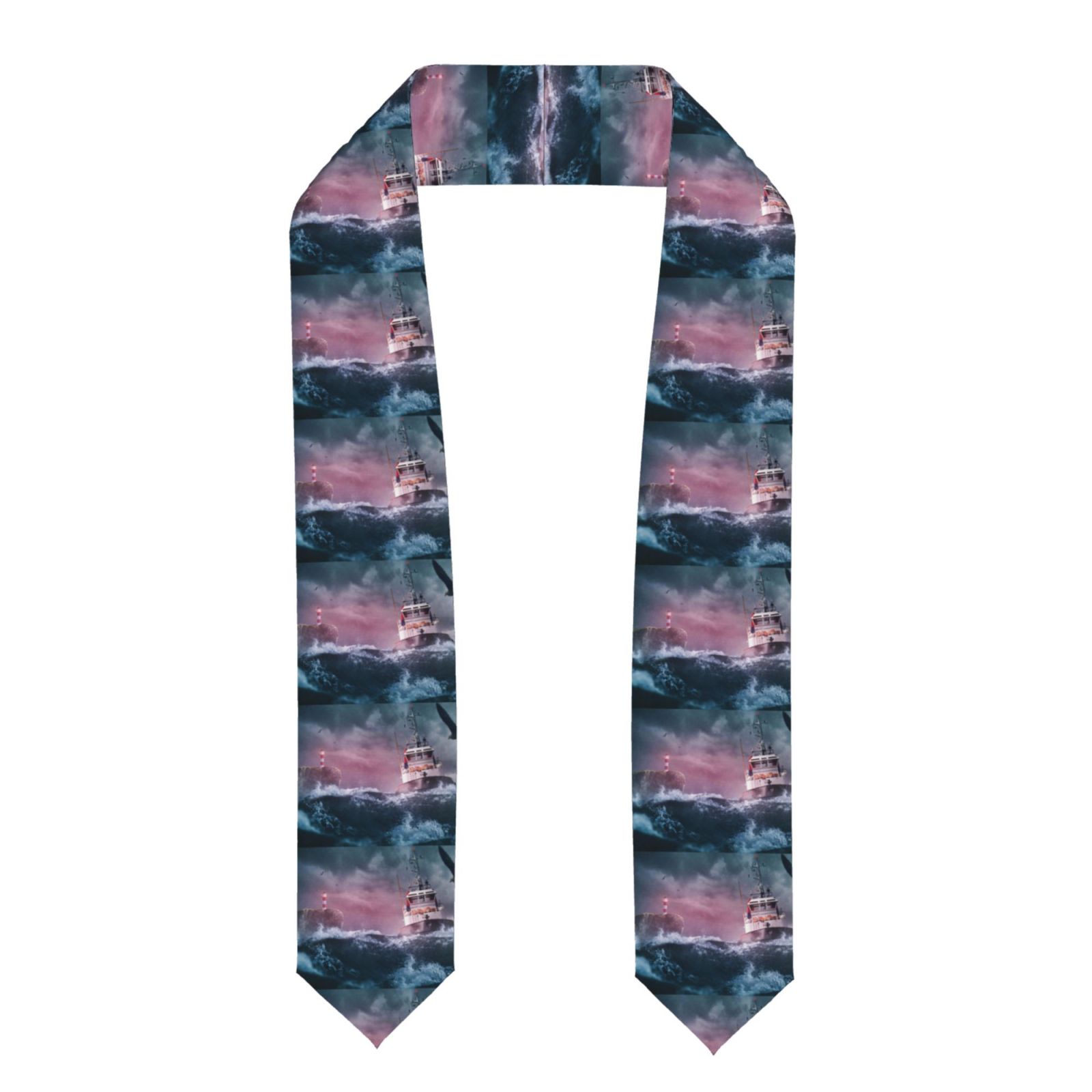 Matuu Boat Lighthouse Storm Waves for Unisex Adult Graduation Stole 72 ...