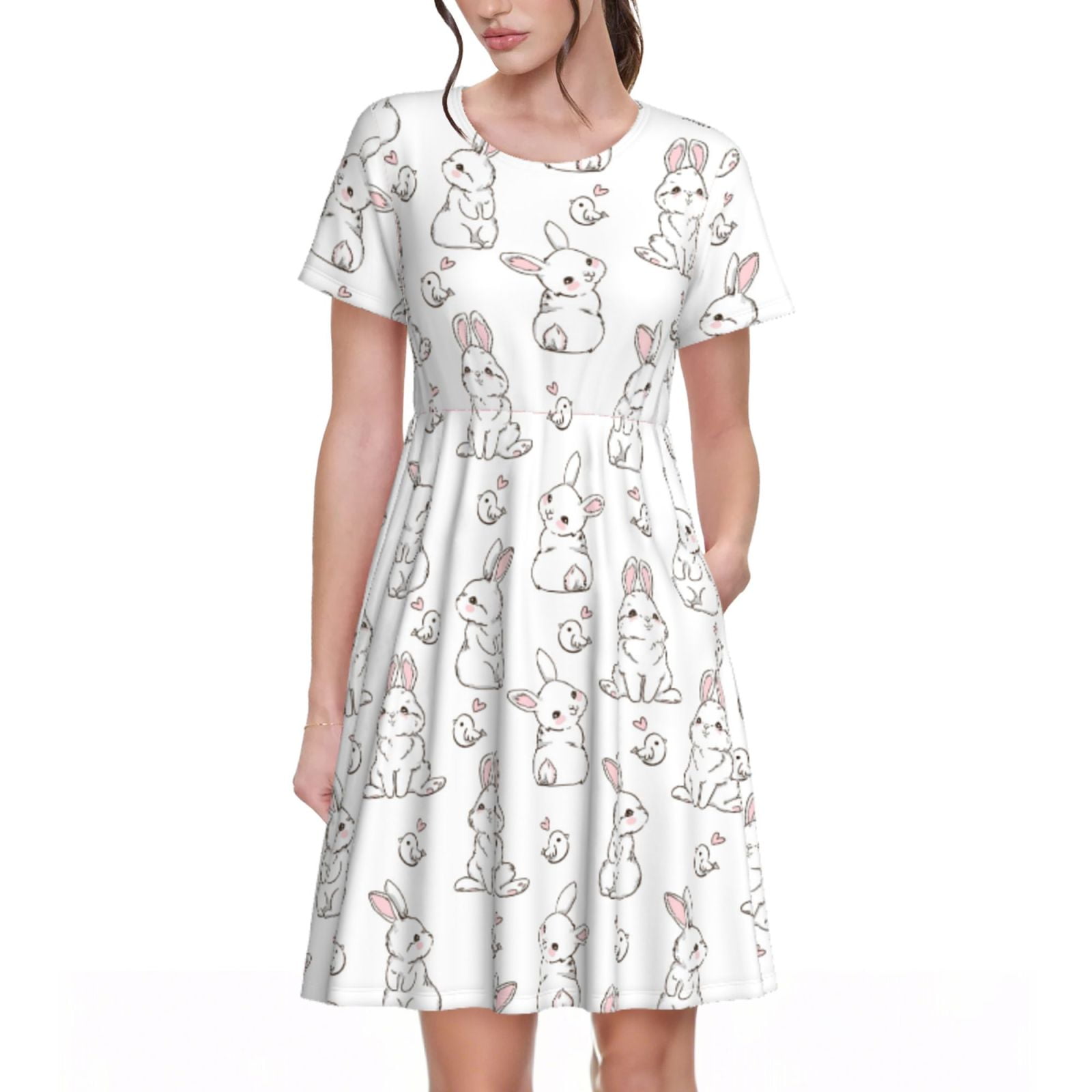 Matuu Bunny And Bird for Summer Dress for Women with Pockets Women’s ...