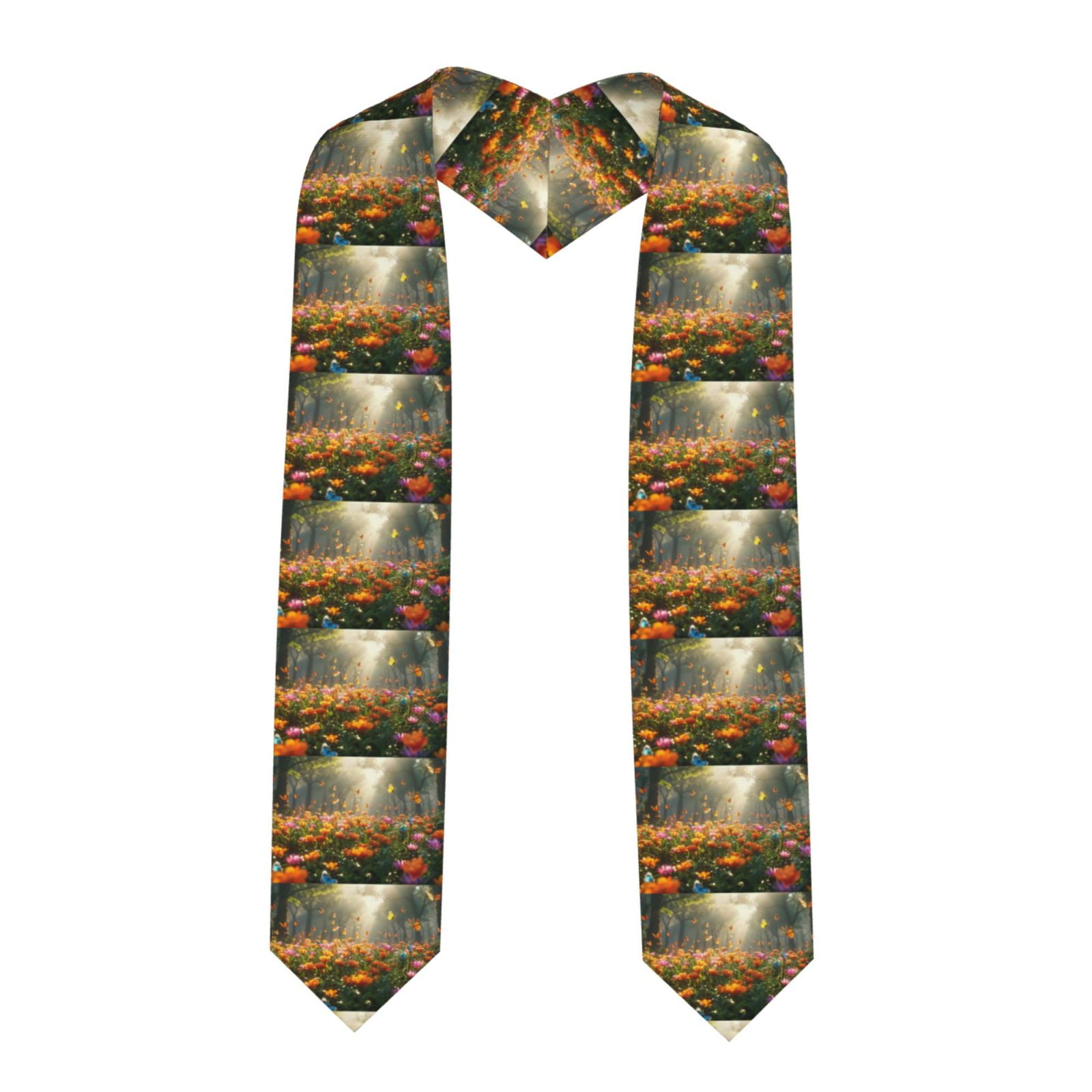 Matuu Butterflies In Flower Field for Unisex Adult Graduation Stole 72 ...