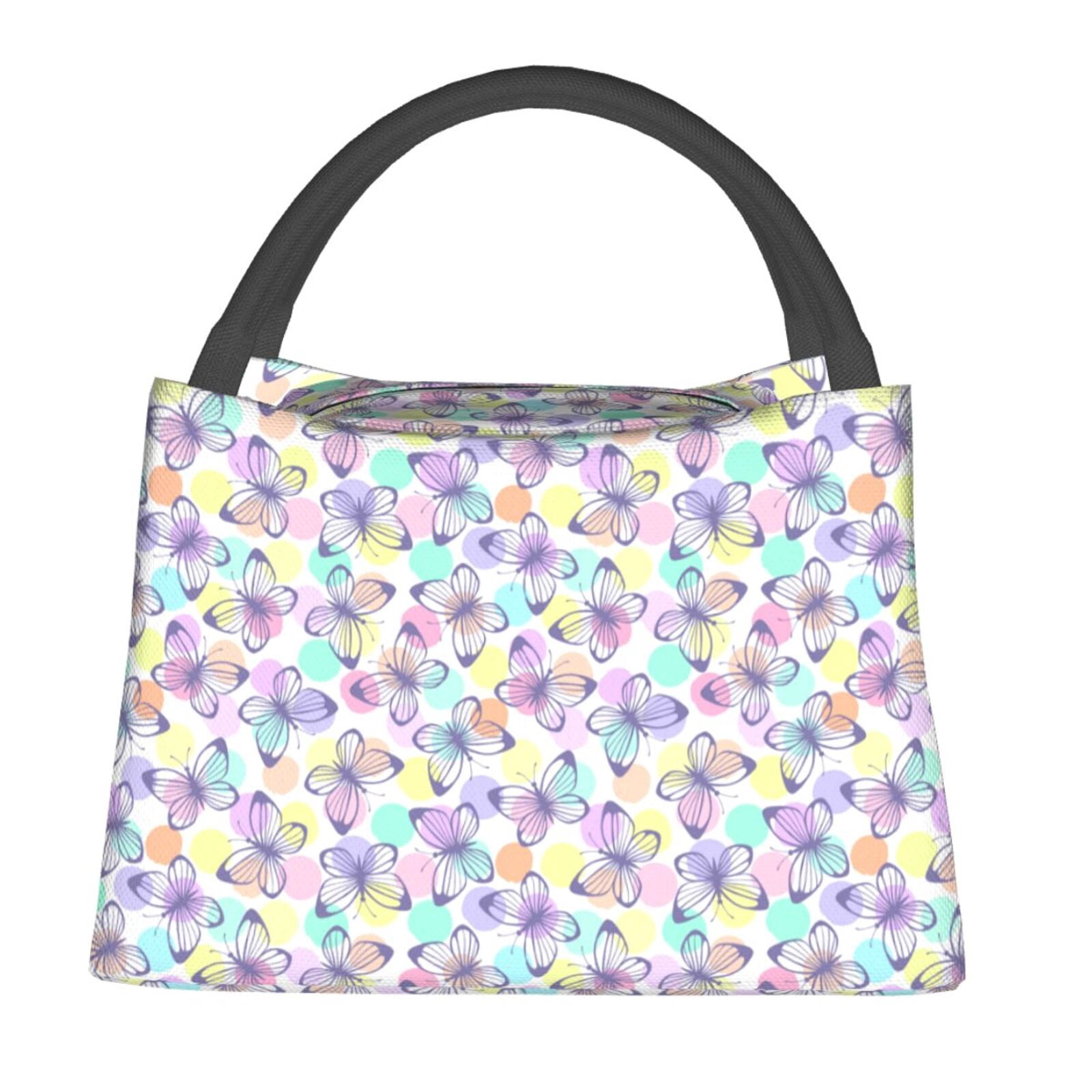 Matuu Butterflies on Polka Dots for Lunch Bag Thermal Insulated Bag ...