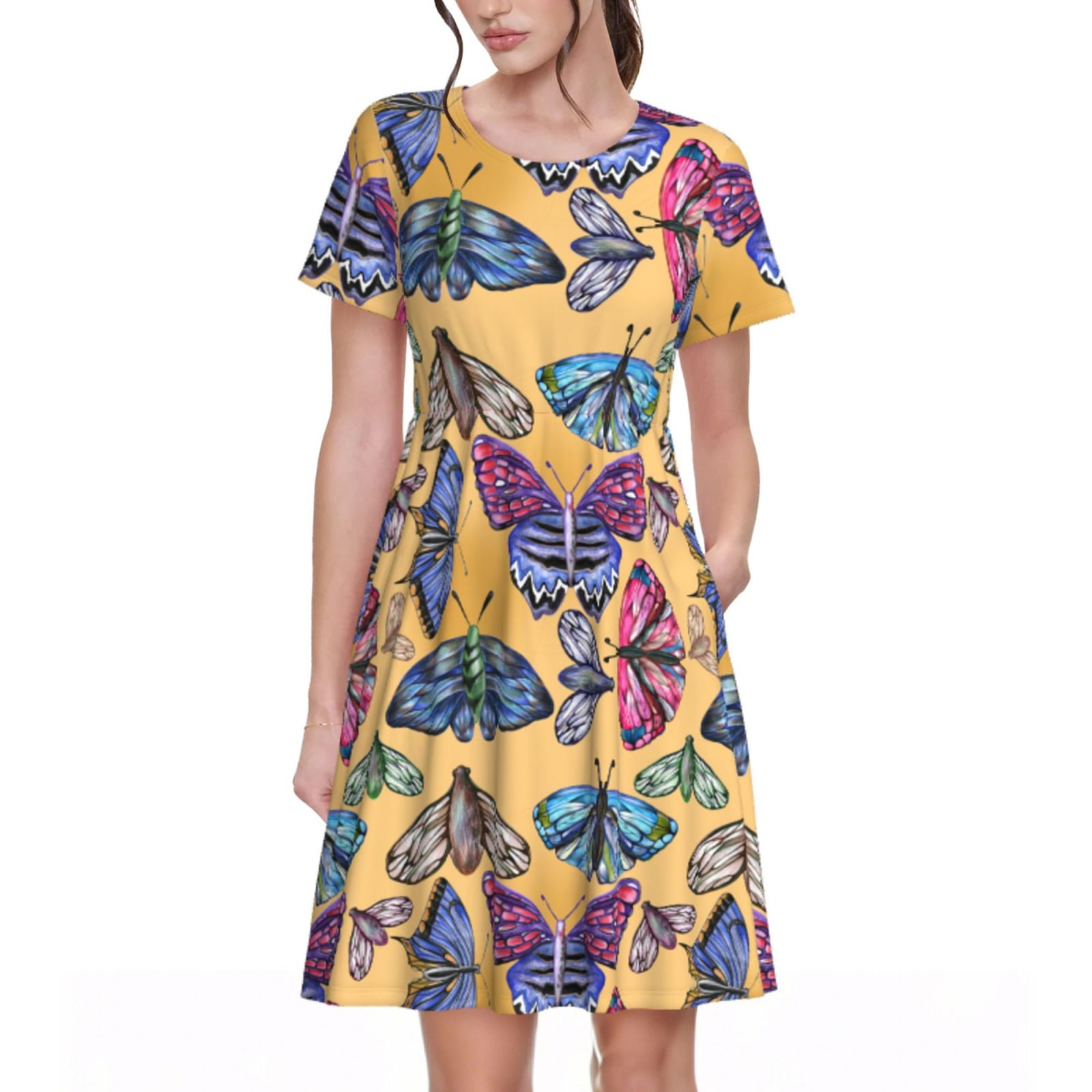 Matuu Butterfly 3 for Summer Dress for Women with Pockets Women’s ...