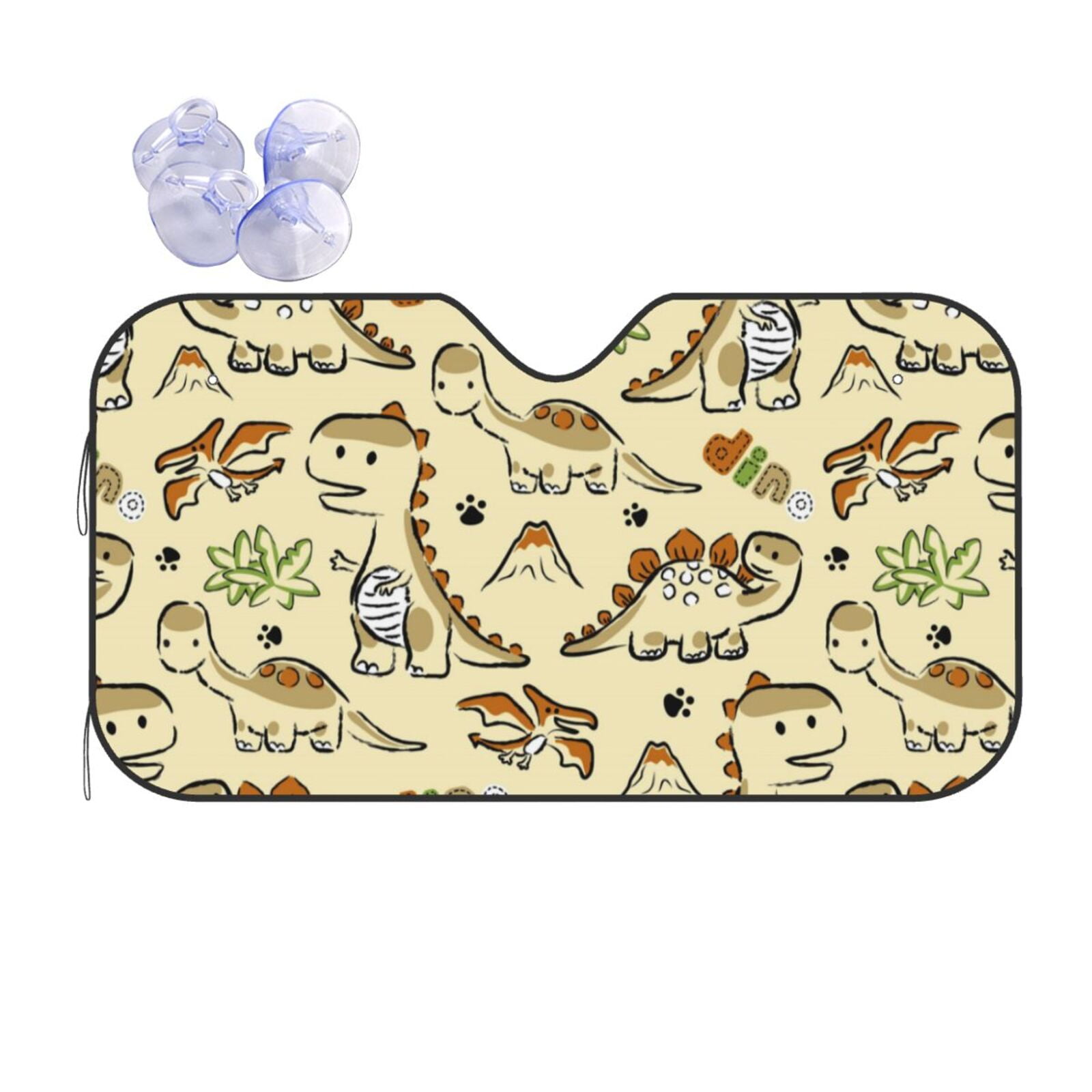 Matuu Cartoon Dinosaurs Print Foldable Front Window Car Windshield Sun ...