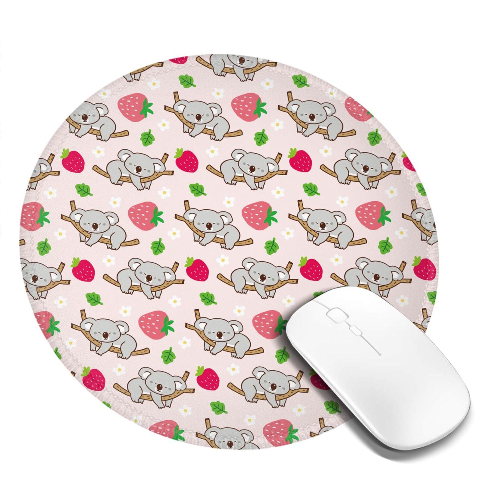 Matuu Cartoon Koala Bear Printed Round Mouse Pad, Non-Slip Ergonomic ...