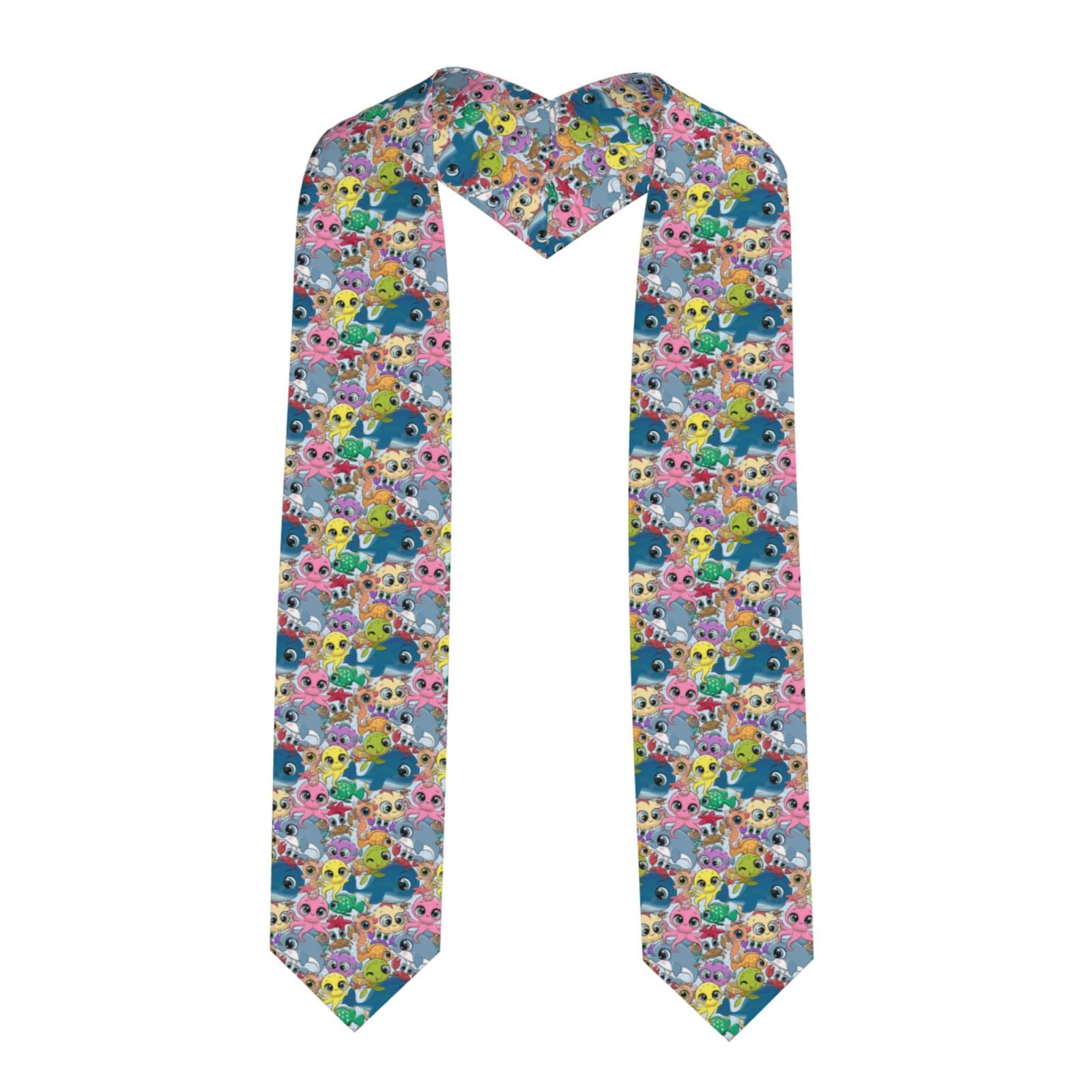 Matuu Cartoon Marine Animals For Unisex Adult Graduation Stole 72” Long
