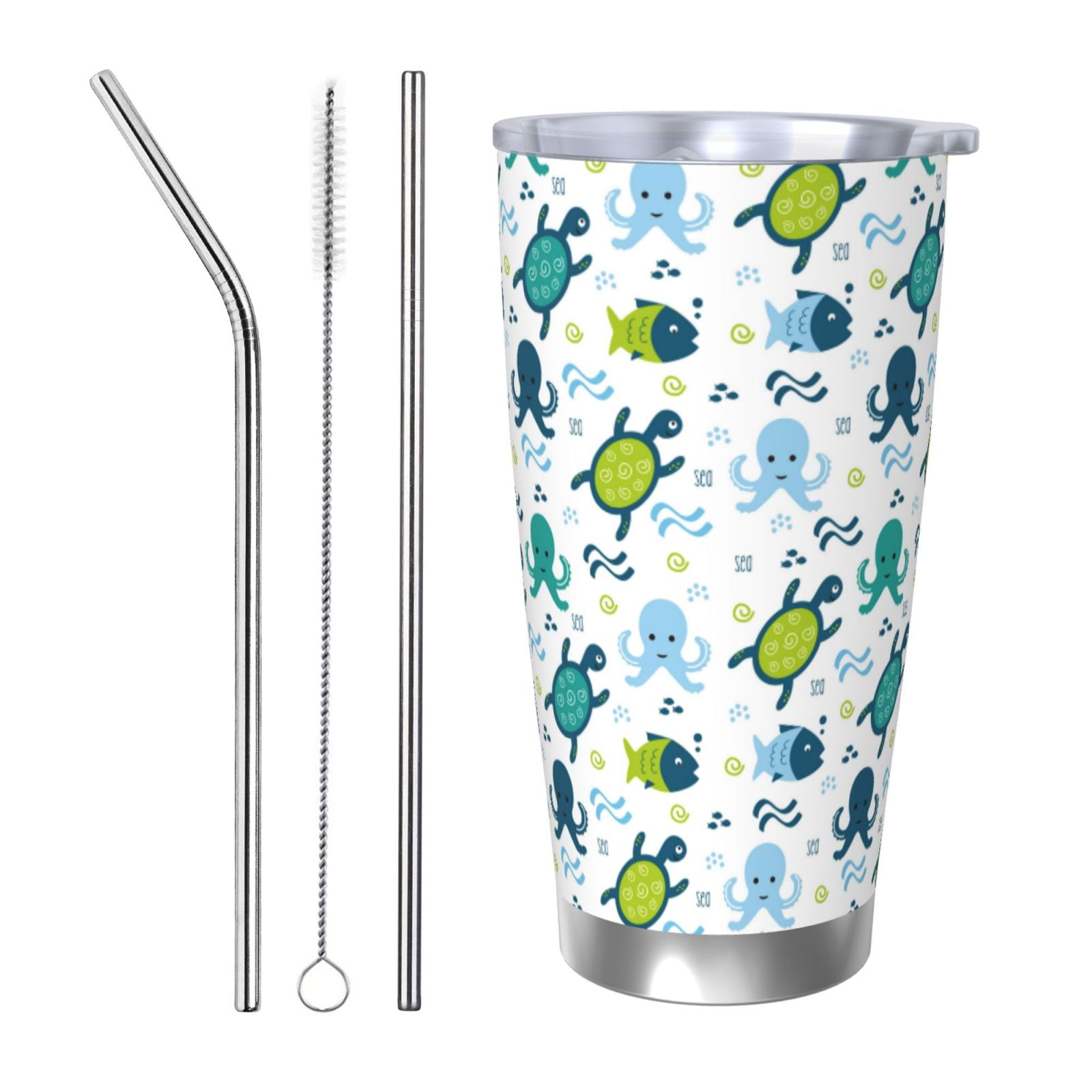 Matuu Cartoon Sea Creatures for 20oz Durable Thermal Cups Keep Drinks Cold and Hot, Insulated ...