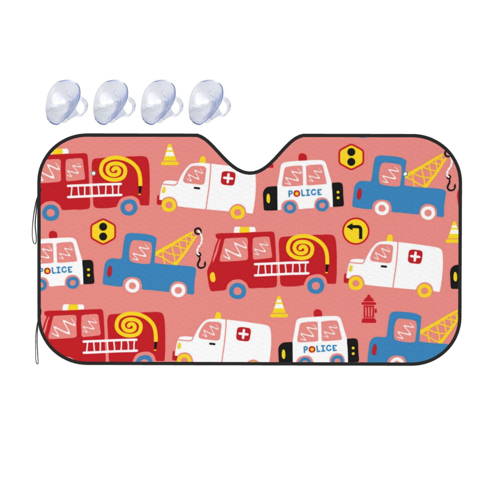 Matuu Cartoon with Traffic Elements Print Foldable Front Window Car ...
