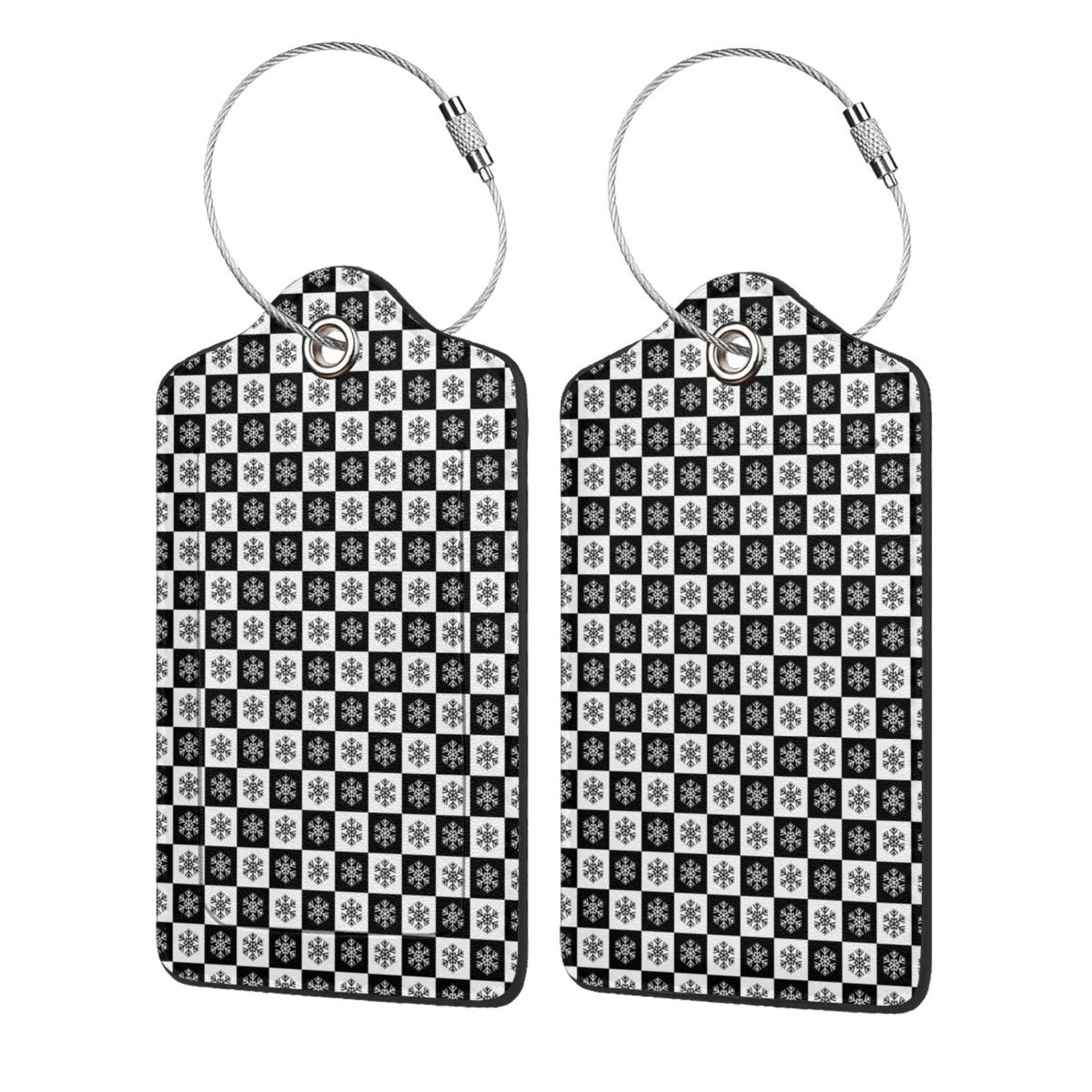 Matuu Checkerboard With Snowflake 1 for Leather Luggage Tag Privacy ...