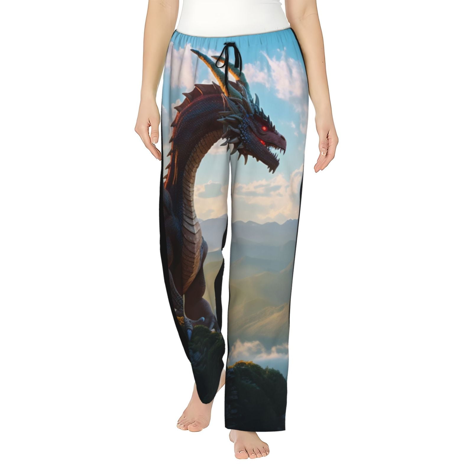 Matuu Clear Sky Mountain Red Dragon for Pajama Pants Women Women's ...