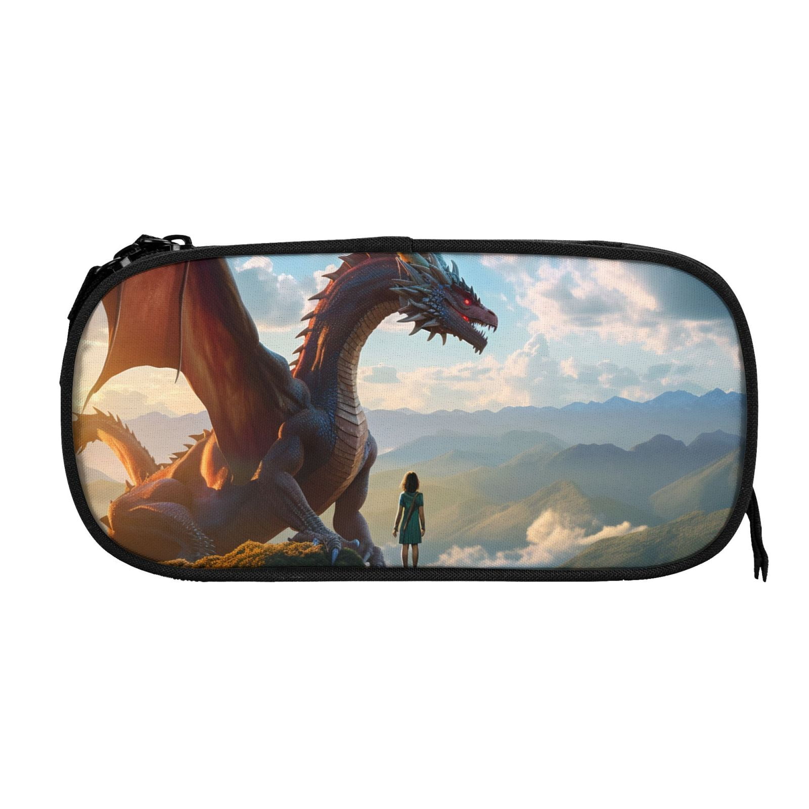 Matuu Clear Sky Mountain Red Dragon for Pencil Pouch with Zipper for School Pencil Case, College ...