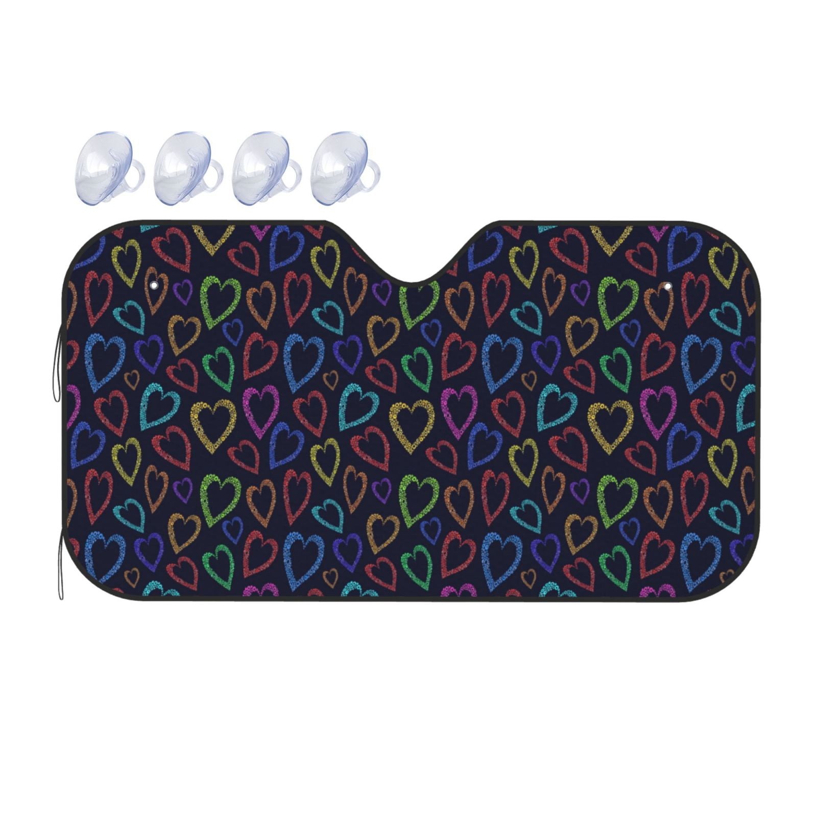 Matuu Colored Hearts Print Foldable Front Window Car Windshield Sun ...