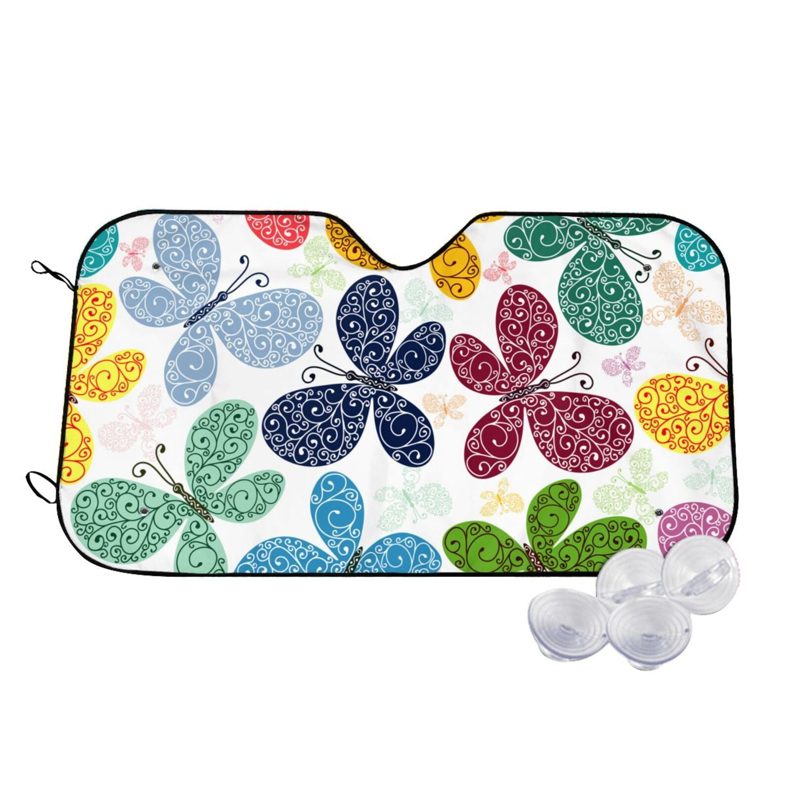 Matuu Colorful Butterflies for car front window insulated sunshade ...