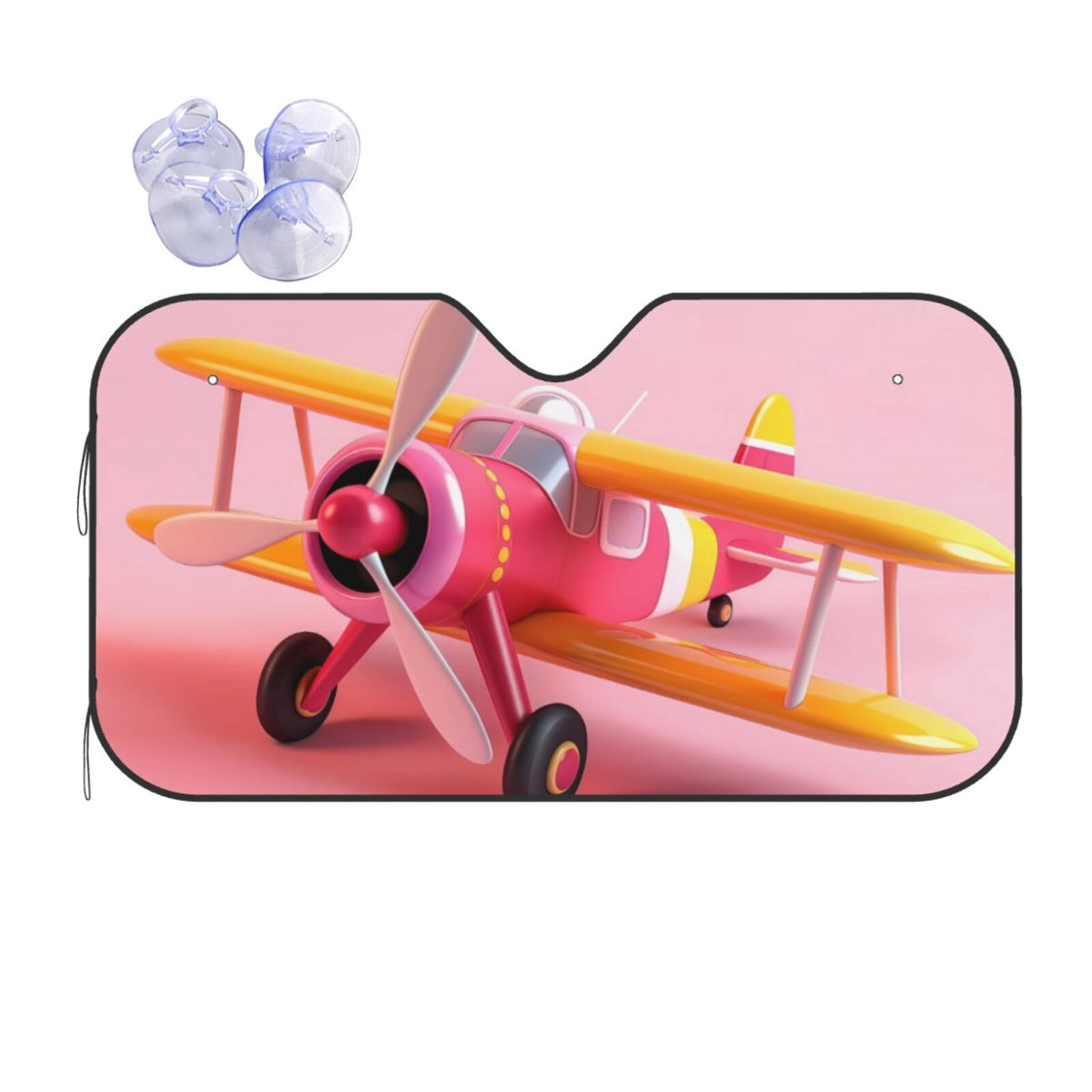 Matuu Colorful Cartoon Biplane Print Foldable Front Window Car ...