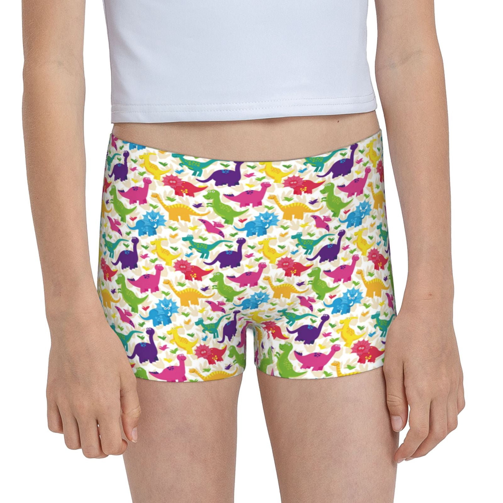 Matuu Colorful Dinosaurs Print Girl's Boxer Briefs Stretch Cotton ...