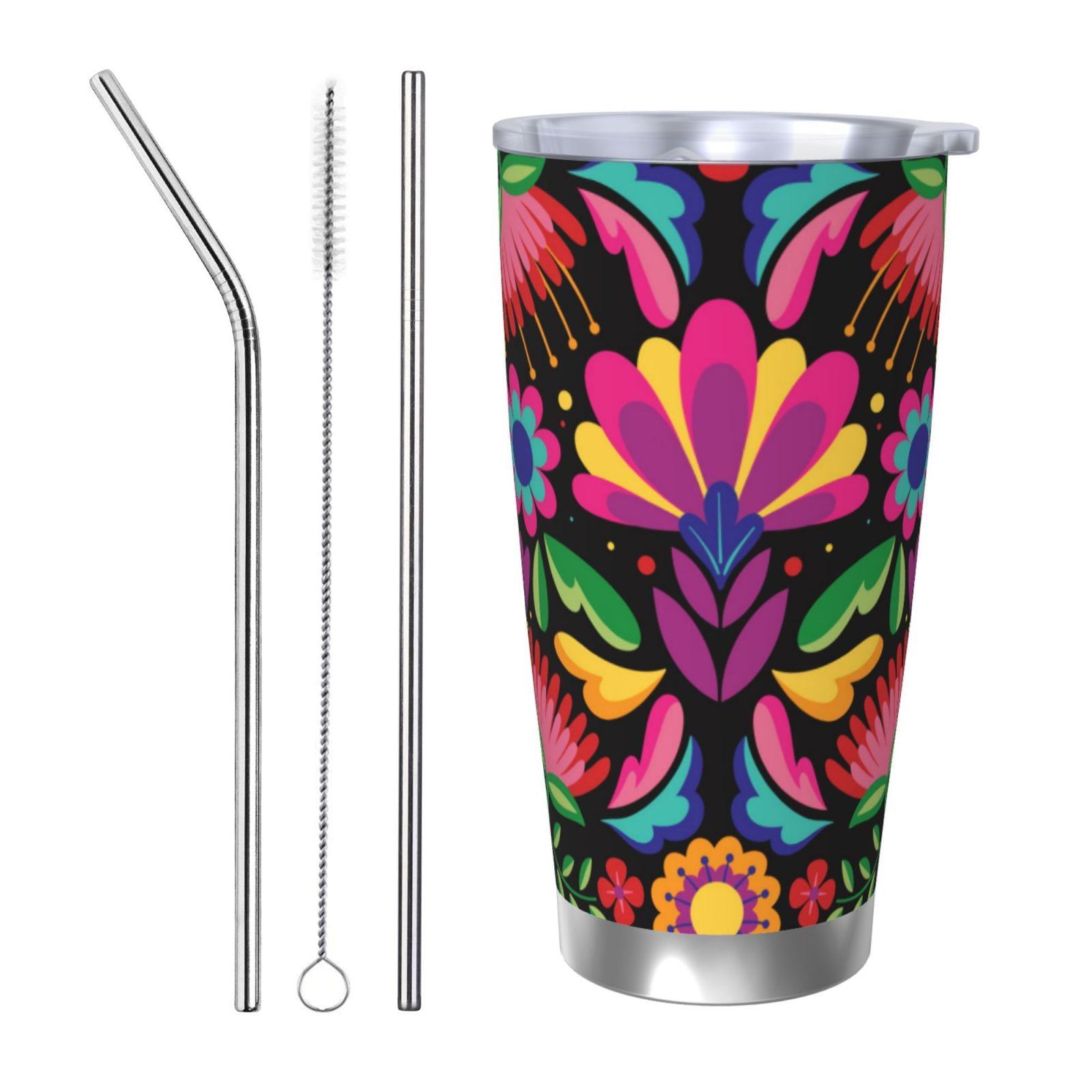 Matuu Colorful Floral Embroidery Mexican for 20oz Durable Thermal Cups ...