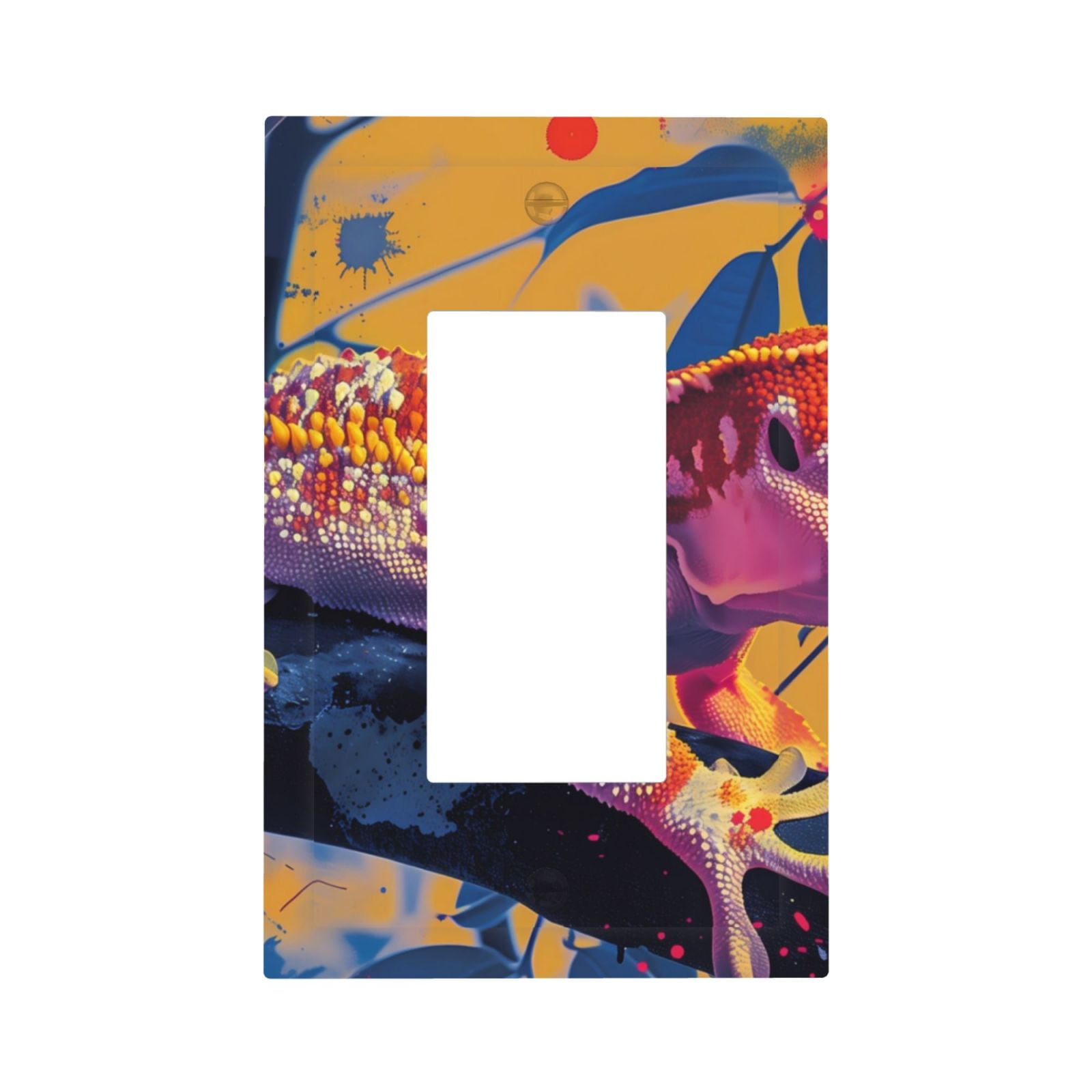 Matuu Colorful Gecko Jungle Art for Modern Decorative Wall Plate Switch ...
